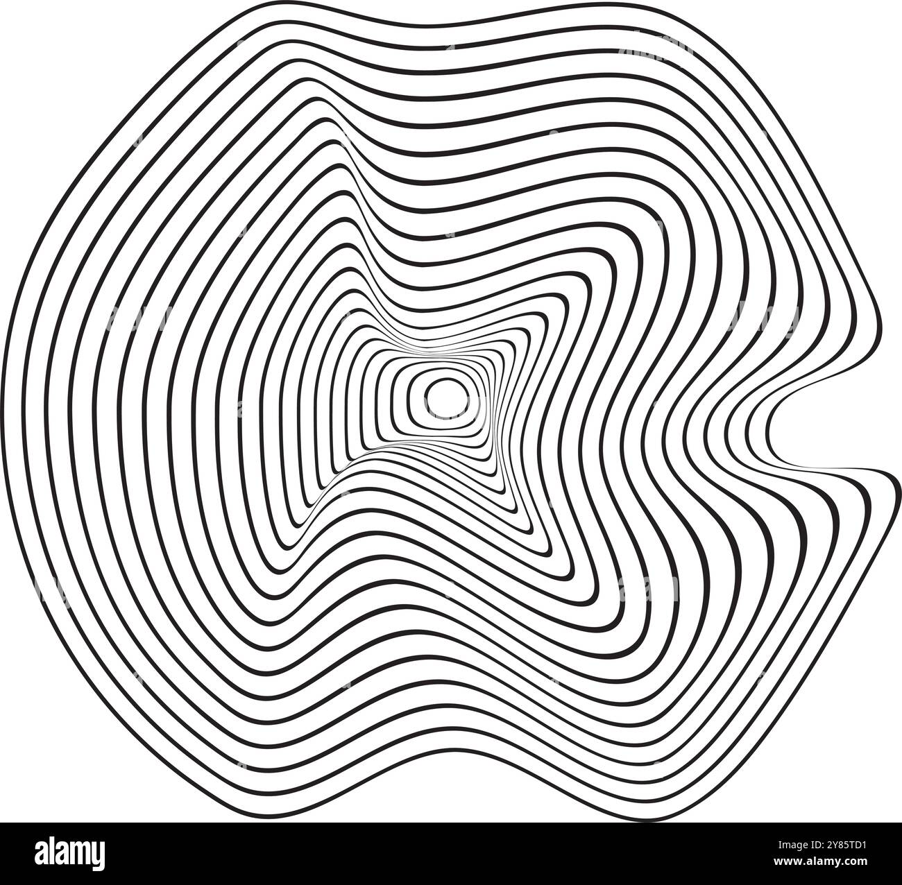 Distorted circle round circular shape outline Black and White Stock ...