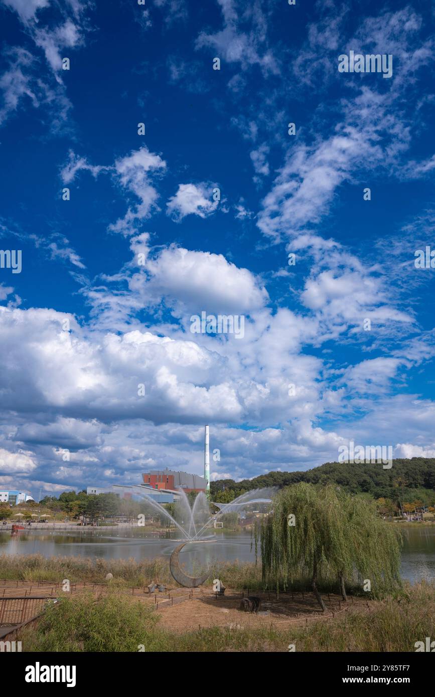 Beautiful scenery lake reflecting bright hi-res stock photography and ...