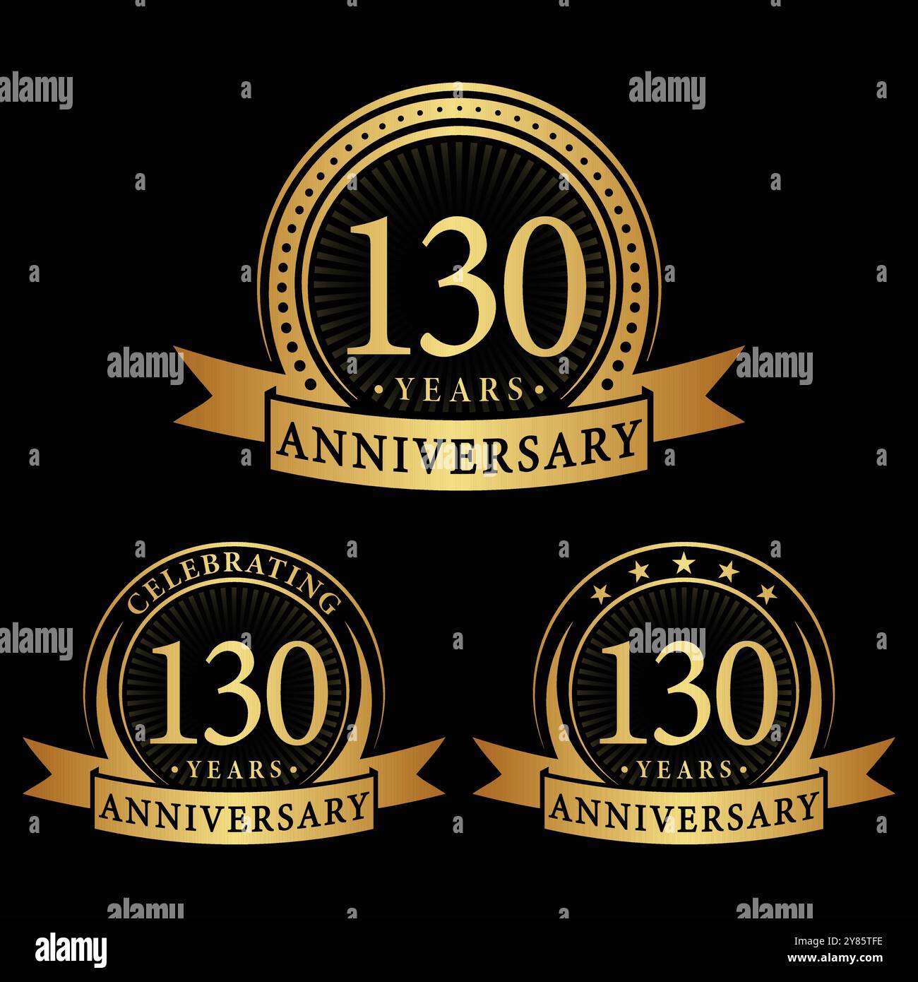 130 years anniversary logo collections. Set of 130th Anniversary ...