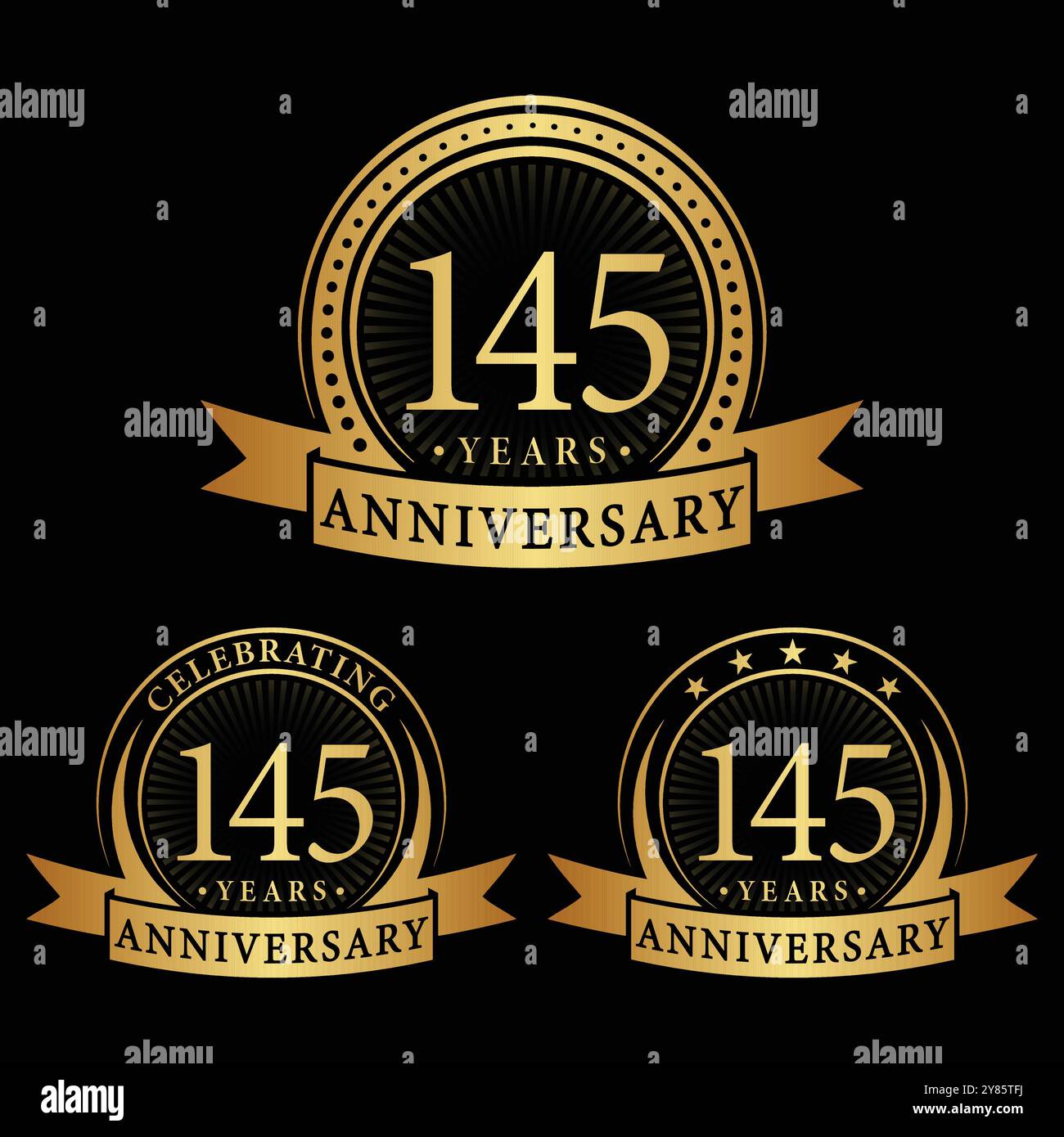 145 years anniversary logo collections. Set of 145th Anniversary ...