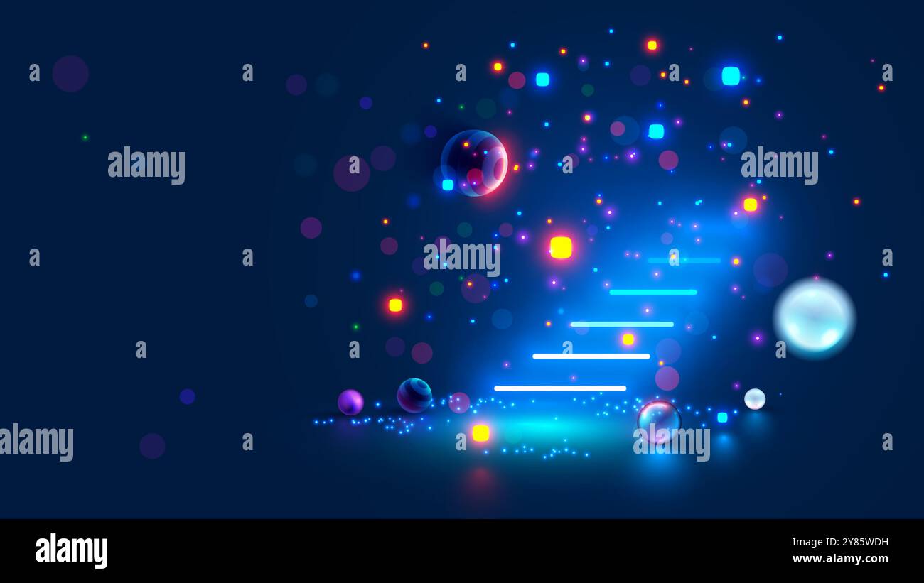 Magic stairs. Future astrology mystery ladder or stairway in fantasy ...