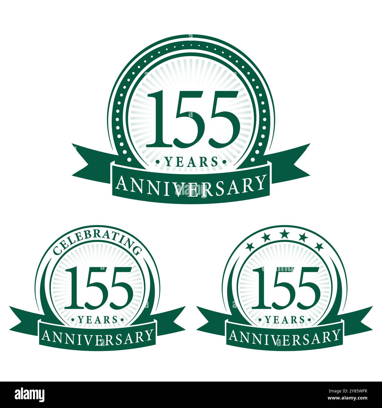 155 years anniversary logo collections. Set of 155th Anniversary ...