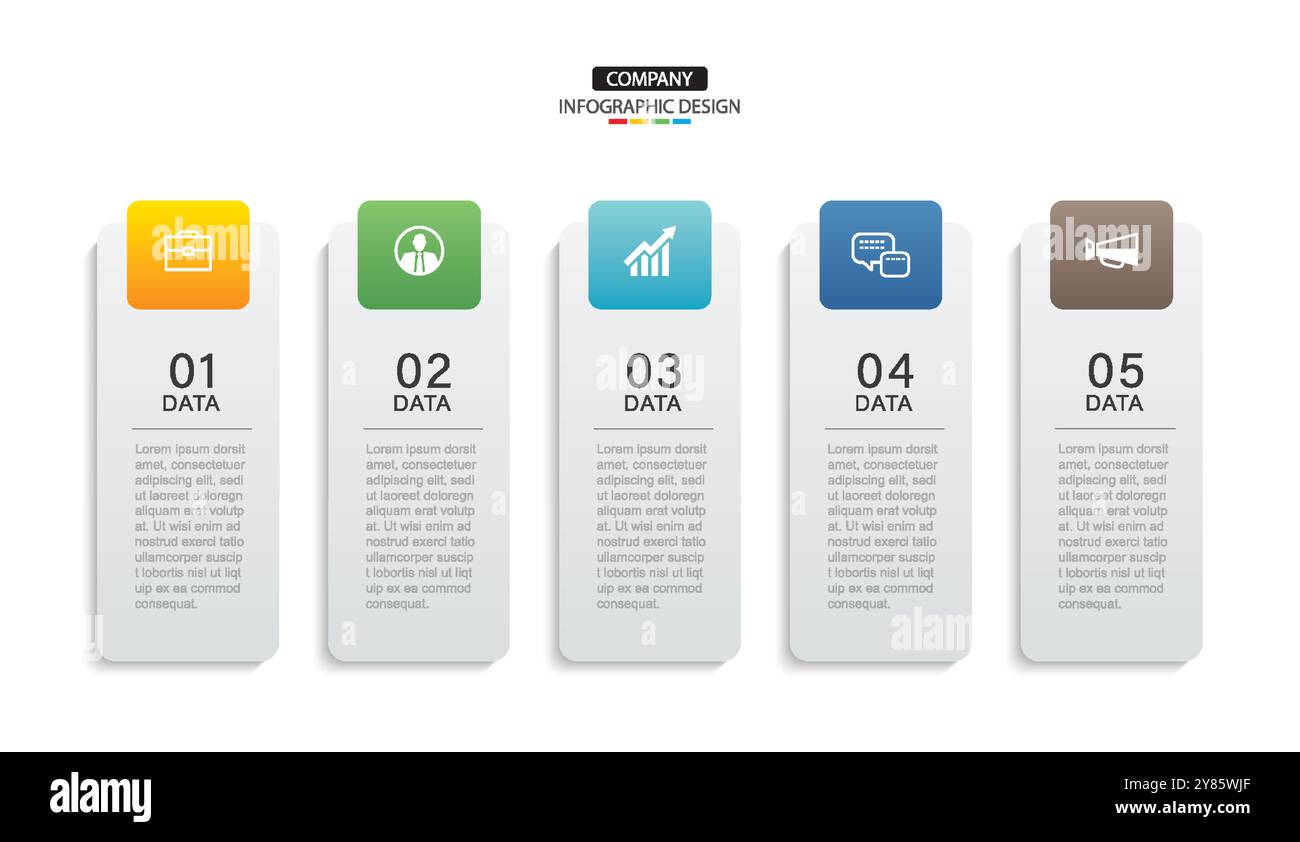 5 data infographics tab paper index template. Illustration business abstract background Stock ...