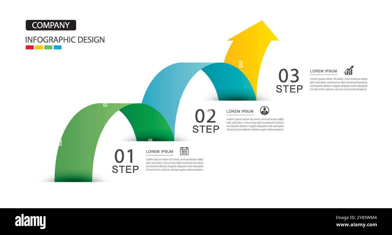 Infographics arrow symbol timeline business steps to success Stock ...