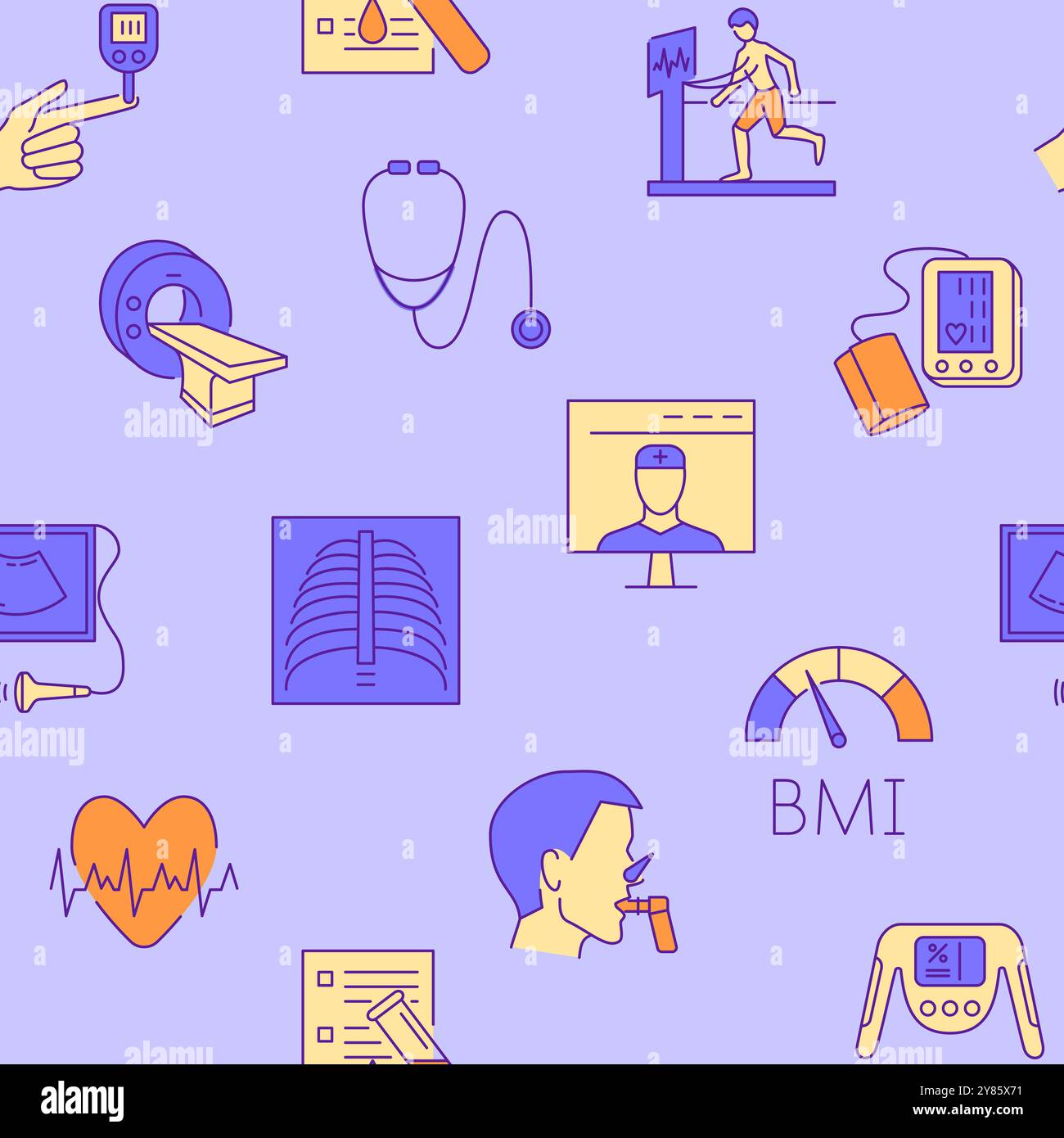 Health checkup seamless pattern. Medical background, healthcare and ...
