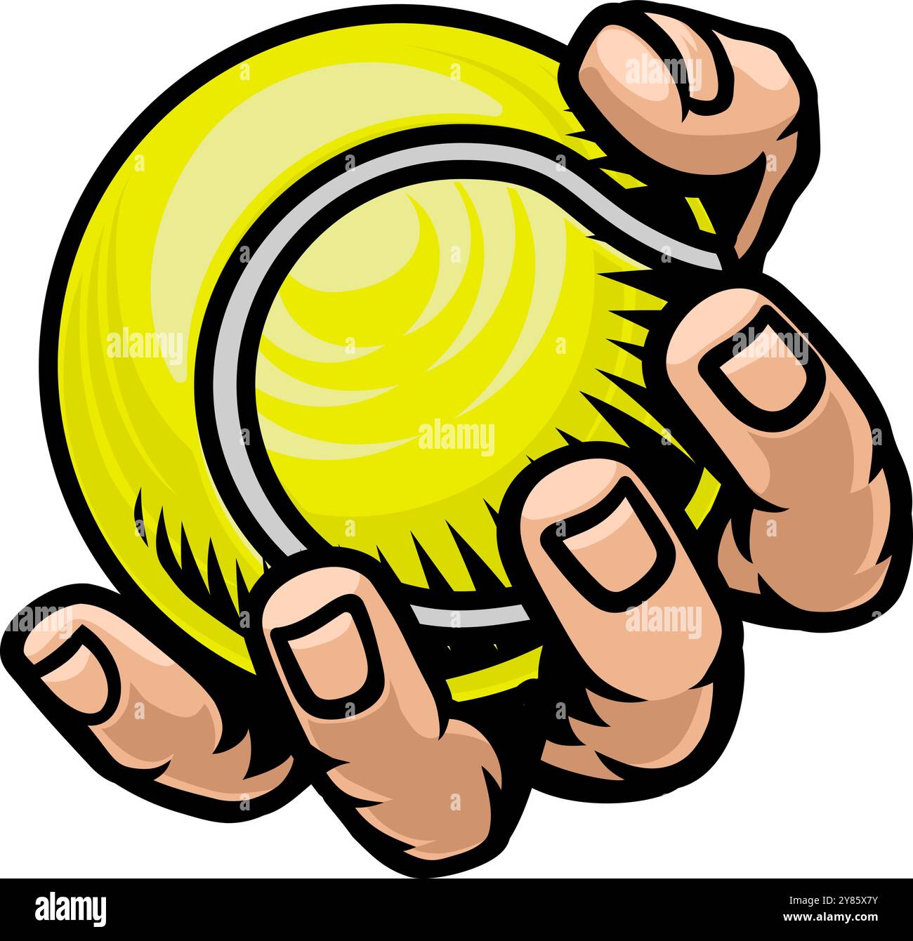 Mascot Person Hand Fist Holding Tennis Ball Stock Vector Image & Art ...