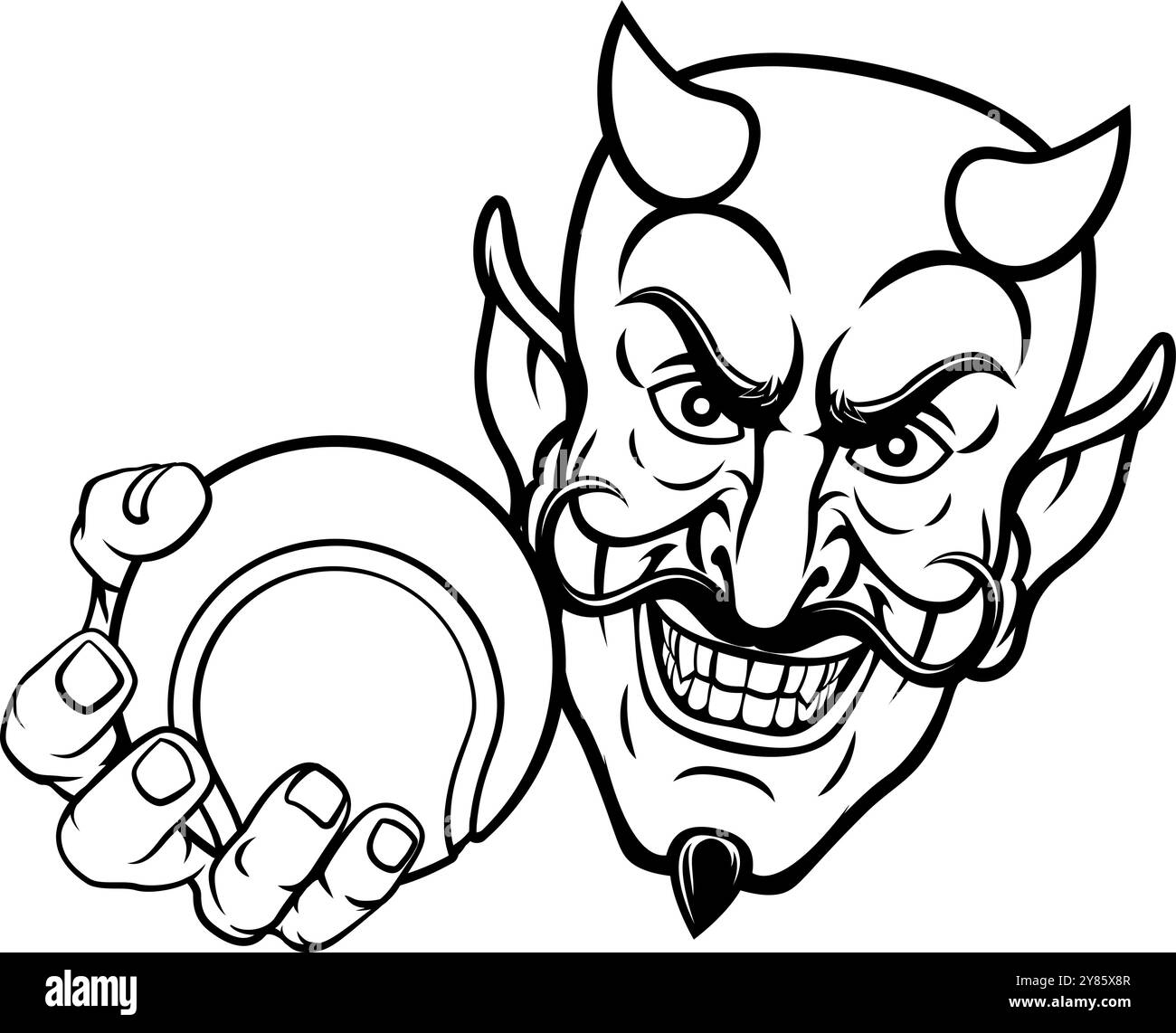 Devil Satan Tennis Ball Sports Mascot Cartoon Stock Vector Image & Art ...