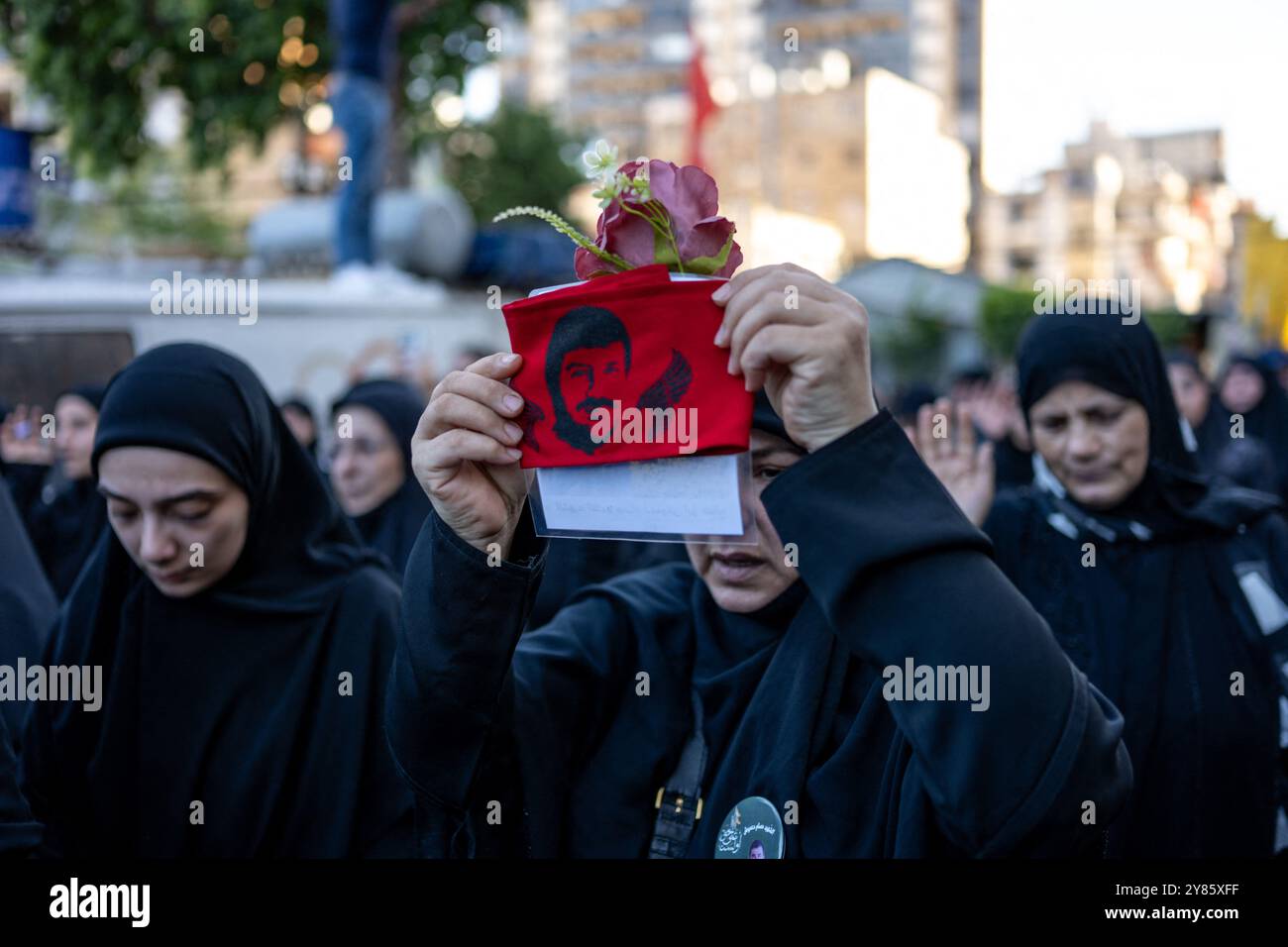 Beirut, Lebanon. 27th Sep, 2024. Funeral organized by Hezbollah for ...