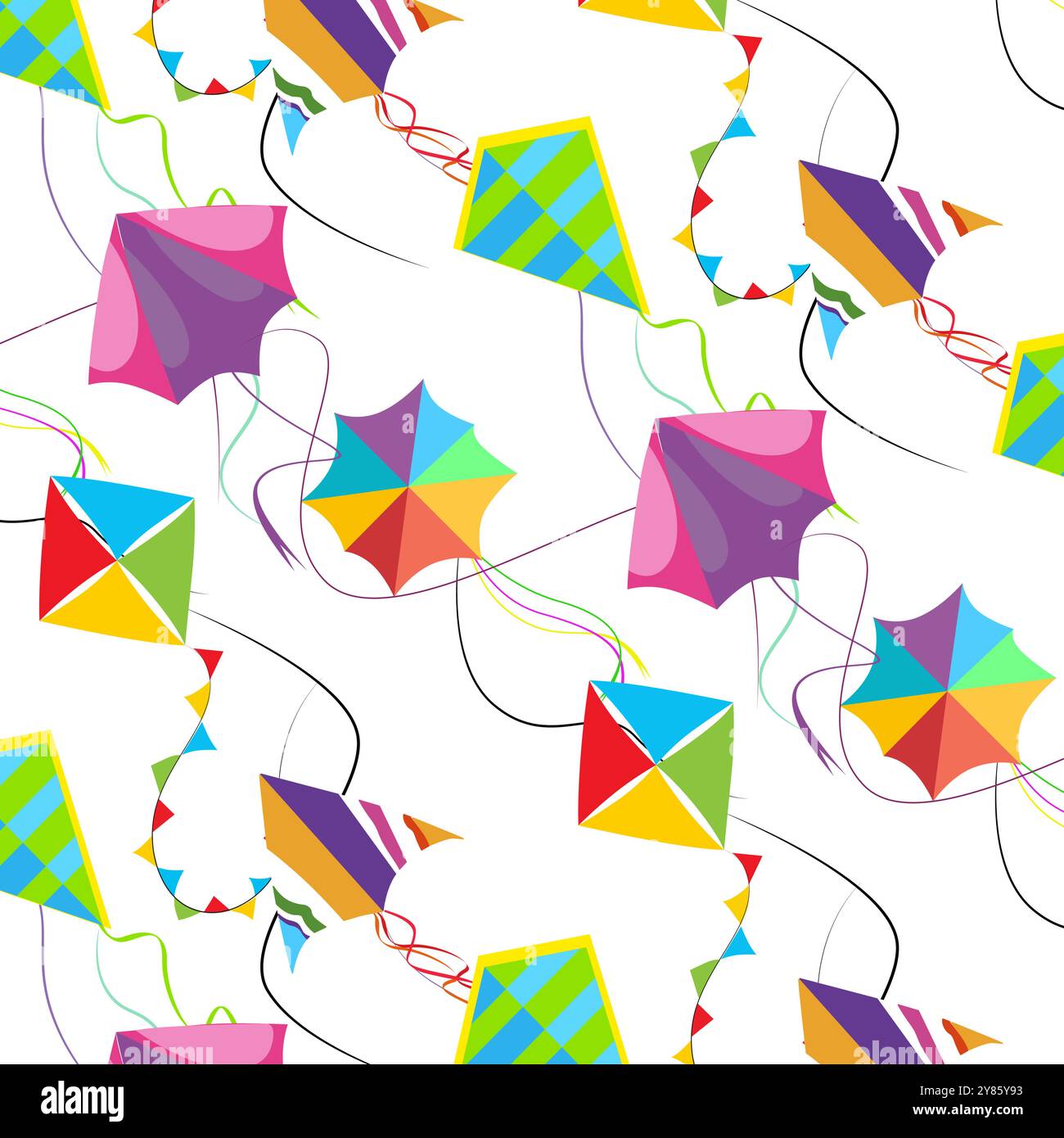 Pattern with colored flying kite, vector of kite sankranti, design ...