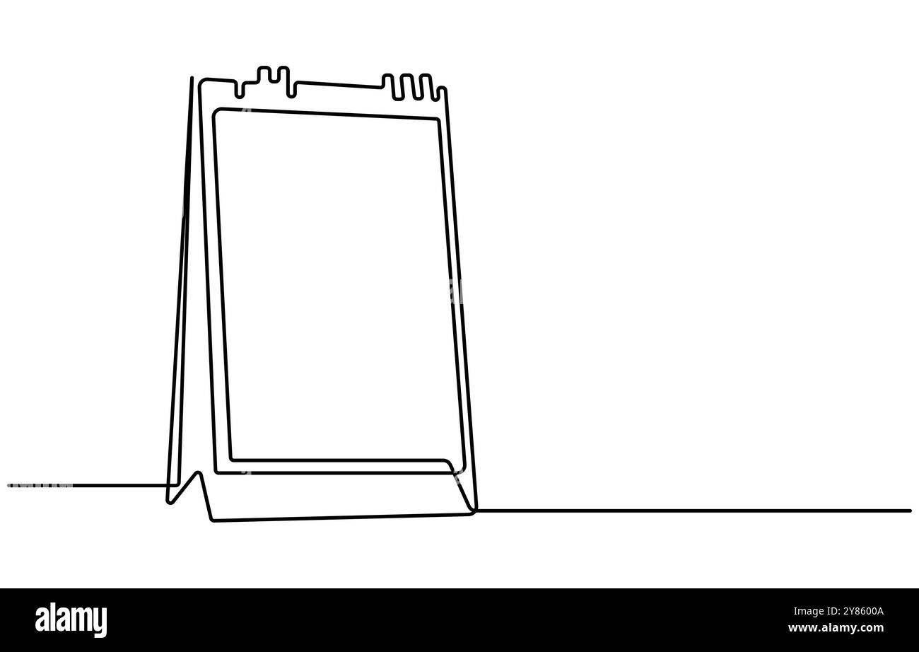 single line art table calendar continuous drawing illustrations and ...