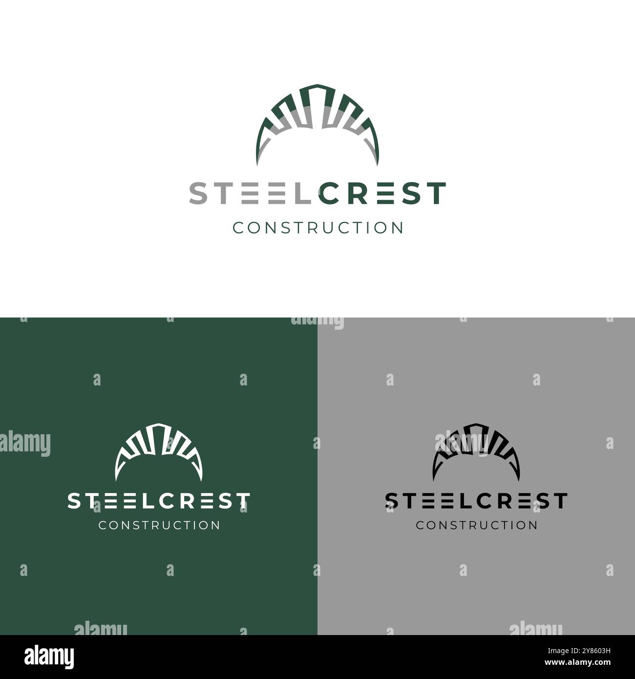 Steel Crest Construction minimal logo design Stock Vector Image & Art ...