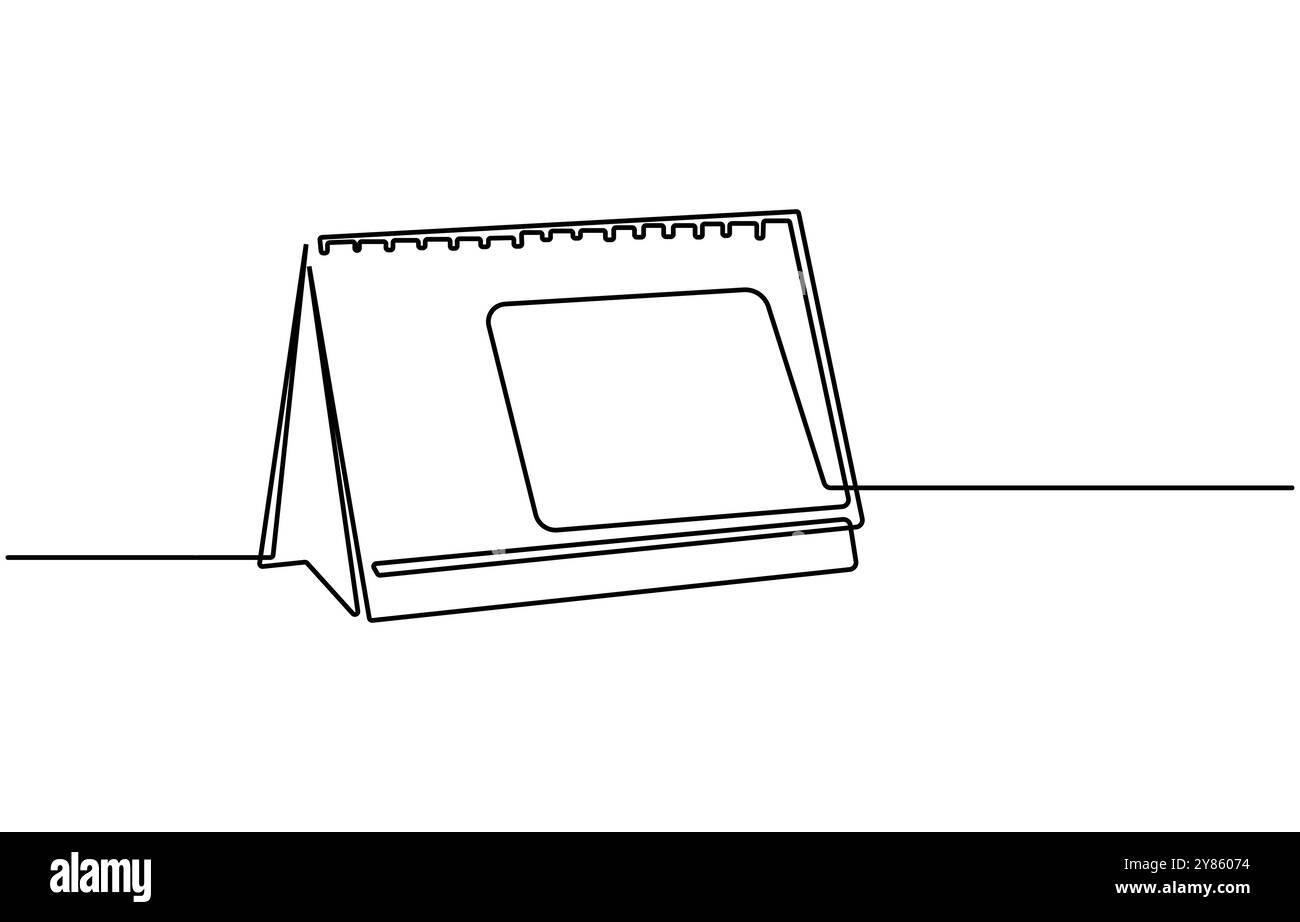 single line art table calendar continuous drawing illustrations and ...