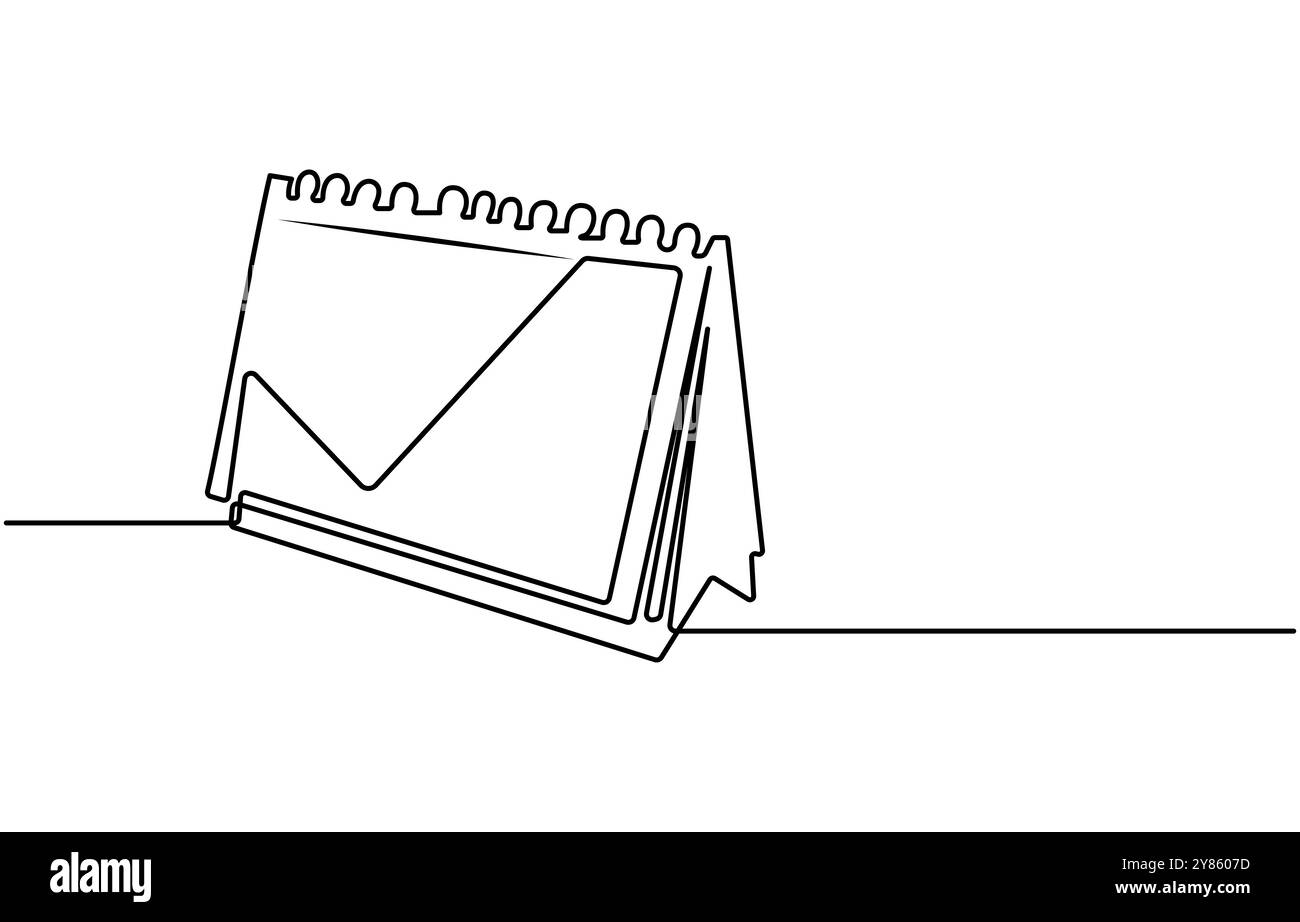 single line art table calendar continuous drawing illustrations and ...