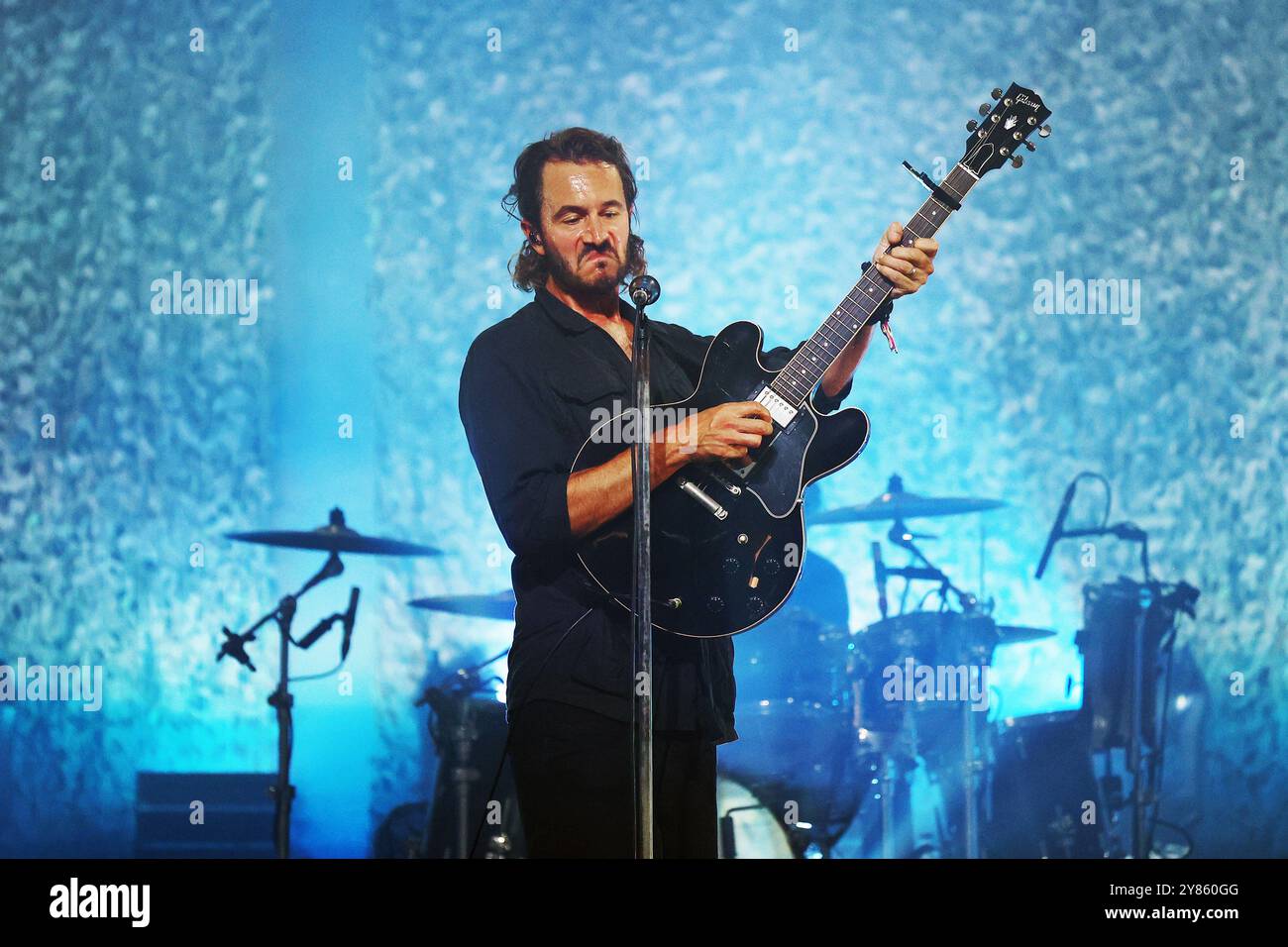 Editors frontman Tom Smith at Sziget Festival in Budapest on 11 August ...