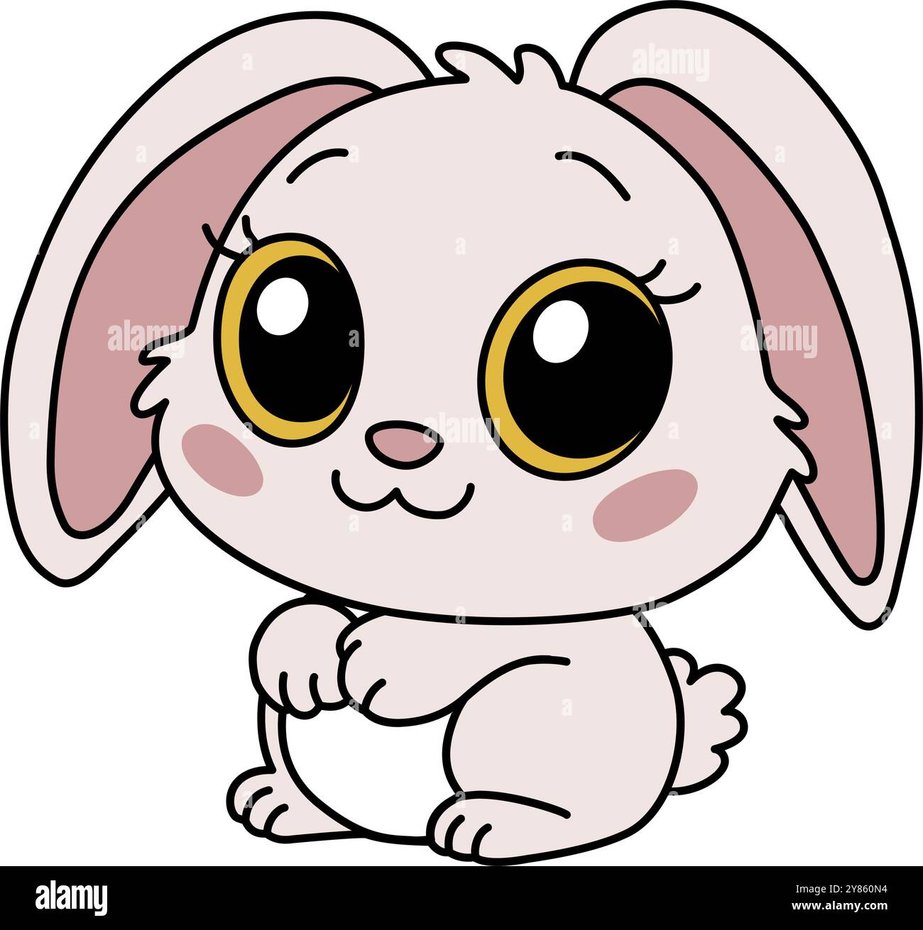 Zodiac Chinese rabbit animal of New Year sign icon. Asian kawaii cute ...