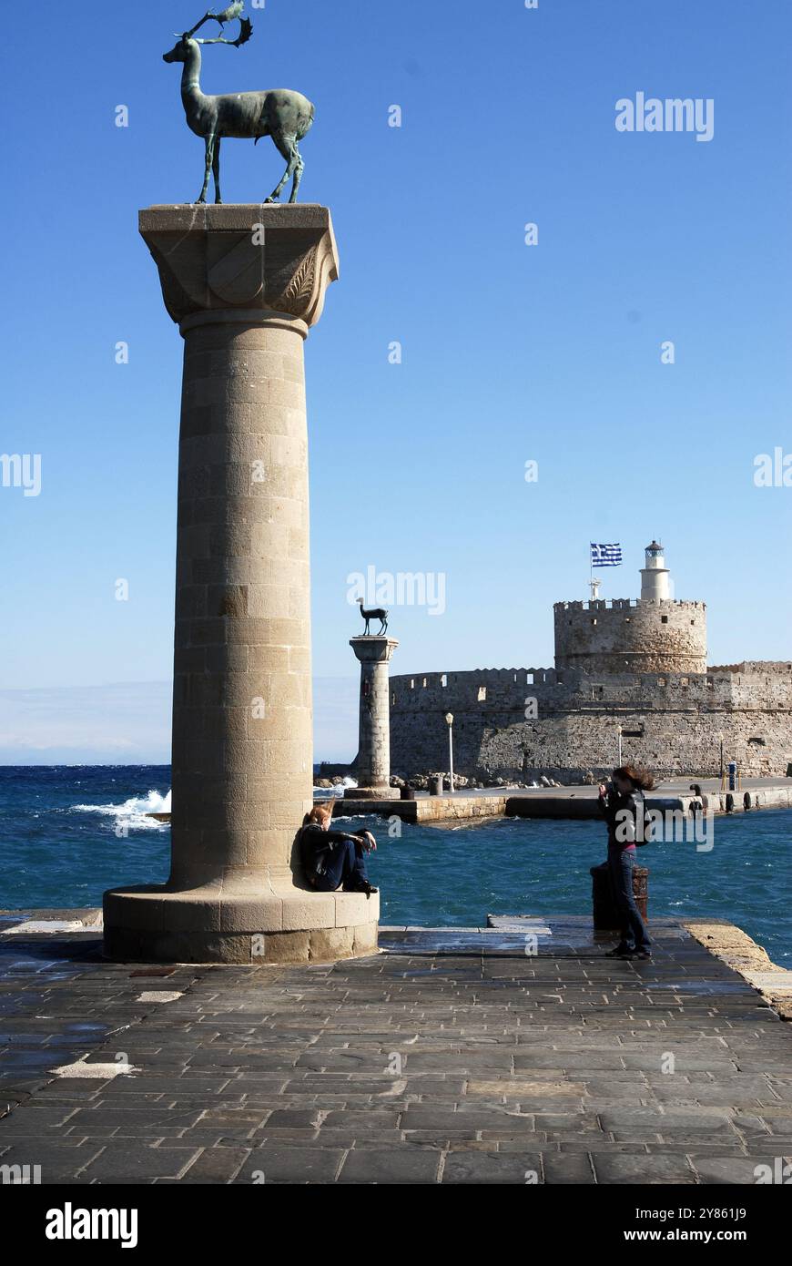 Greece, Rhodes island Rhodes city Mandraki harbour Stock Photo - Alamy