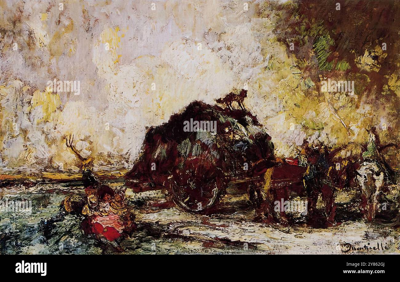 Monticelli, Adolphe-Joseph-Thomas - The Hay Card Stock Photo - Alamy