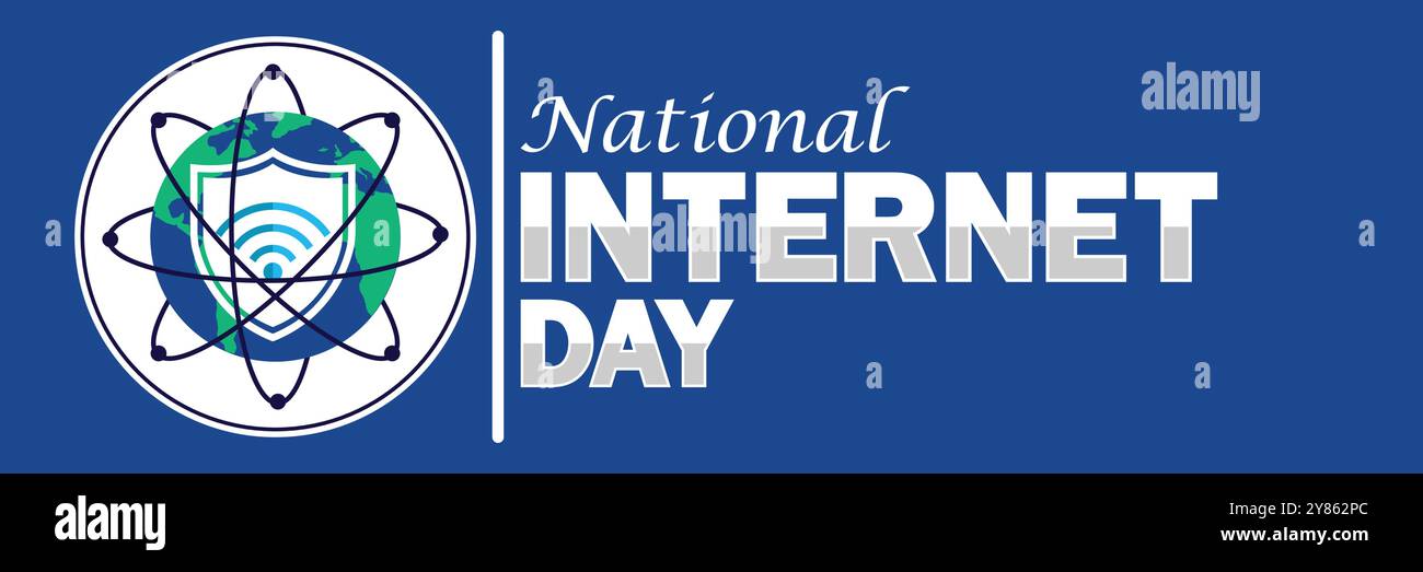 National Internet Day. Suitable for greeting card, poster and banner ...