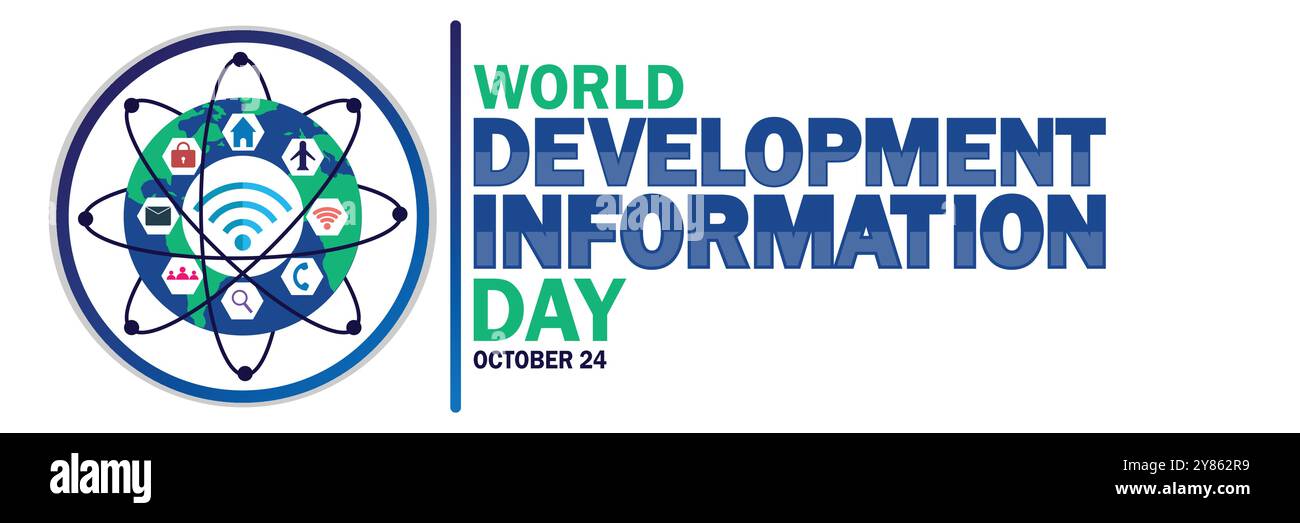 World Development Information Day. October 24. Suitable for greeting ...