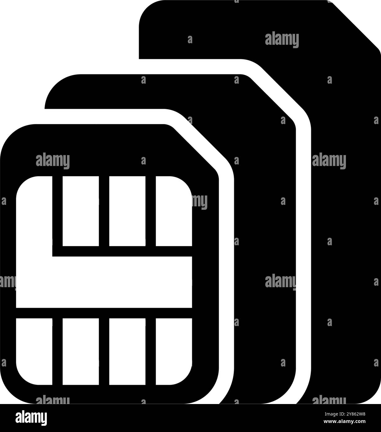 A simple black and white vector icon representing different standard ...