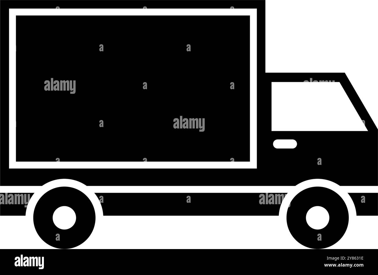 Truck Silhouette, Lorry Delivery, Commercial Vehicle. Flat Vector Icon illustration. Simple ...