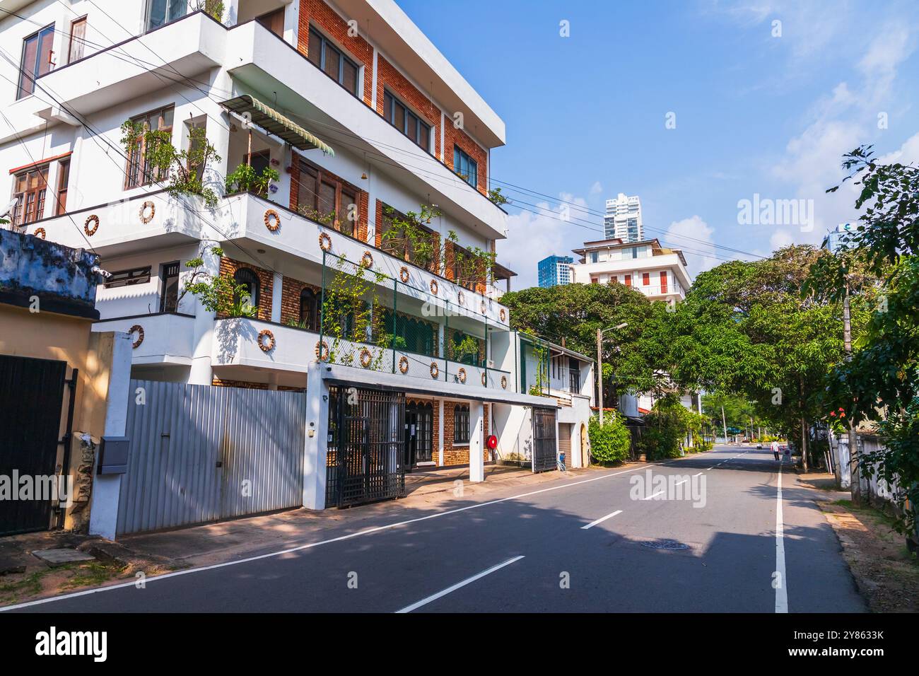 Colombo, Sri Lanka - December 3, 2021: Colombo street view, residential ...