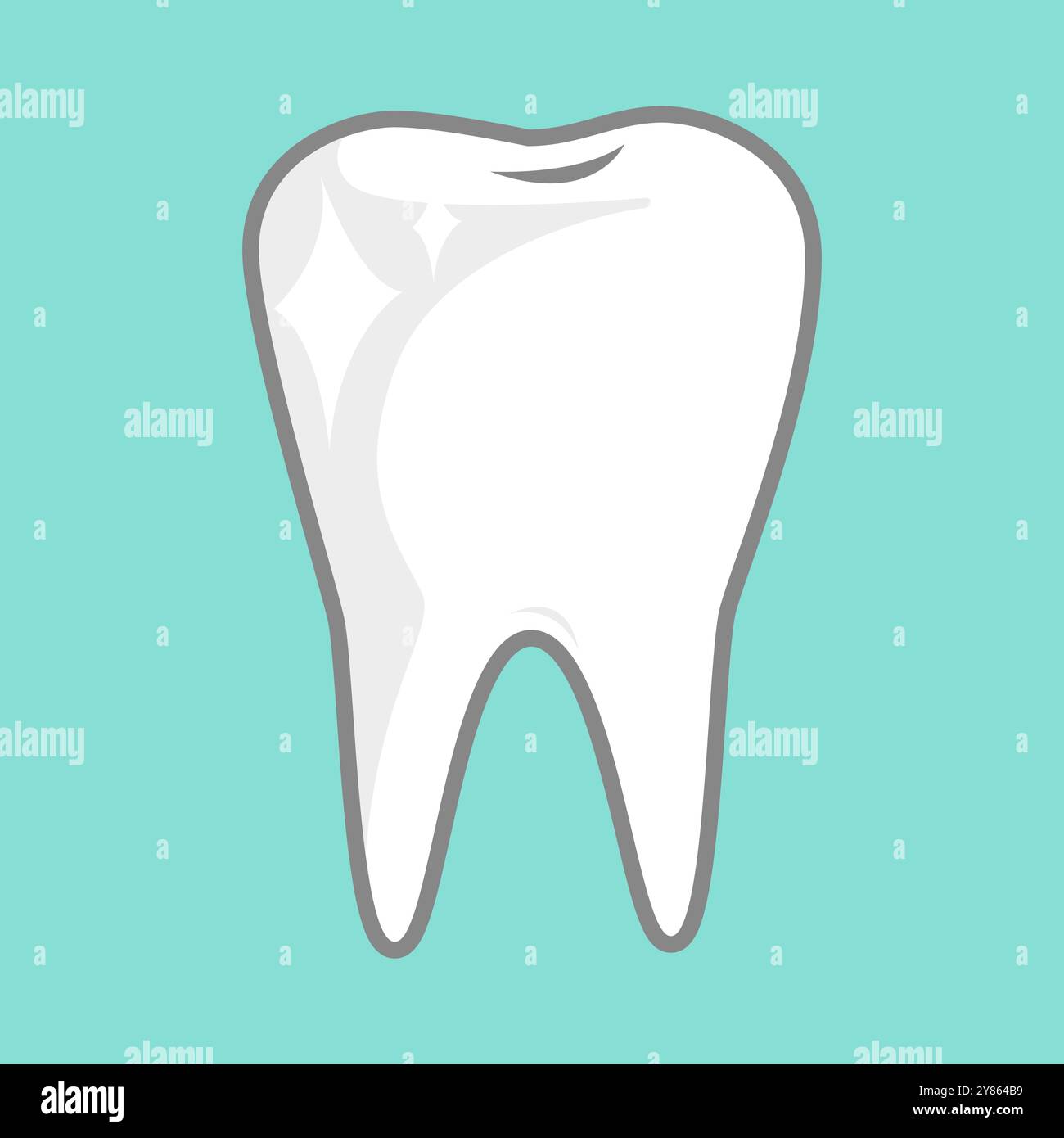 Dental hygiene symbol with teeth. Blue background with clean and ...