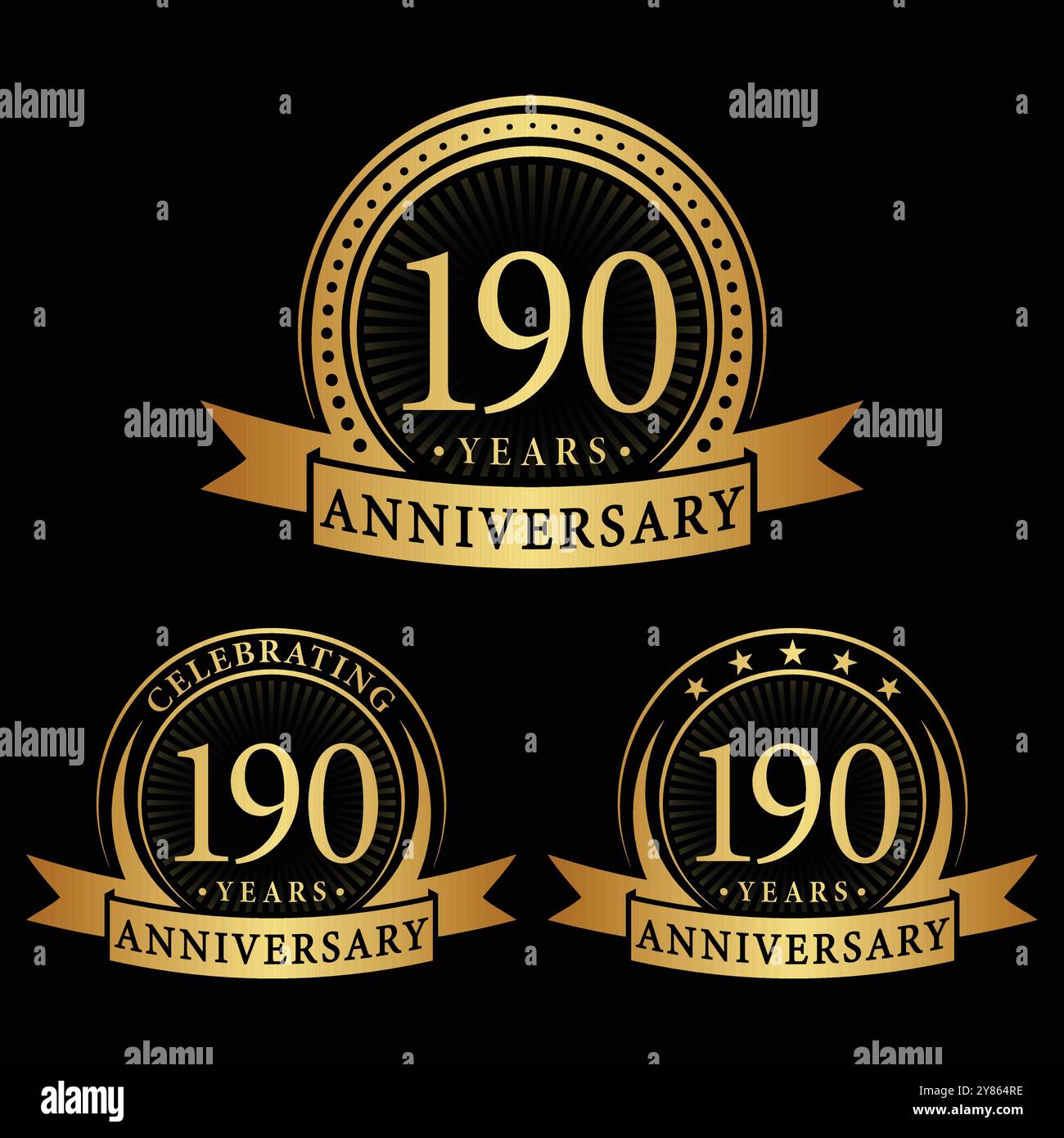 190 years anniversary logo collections. Set of 190th Anniversary ...