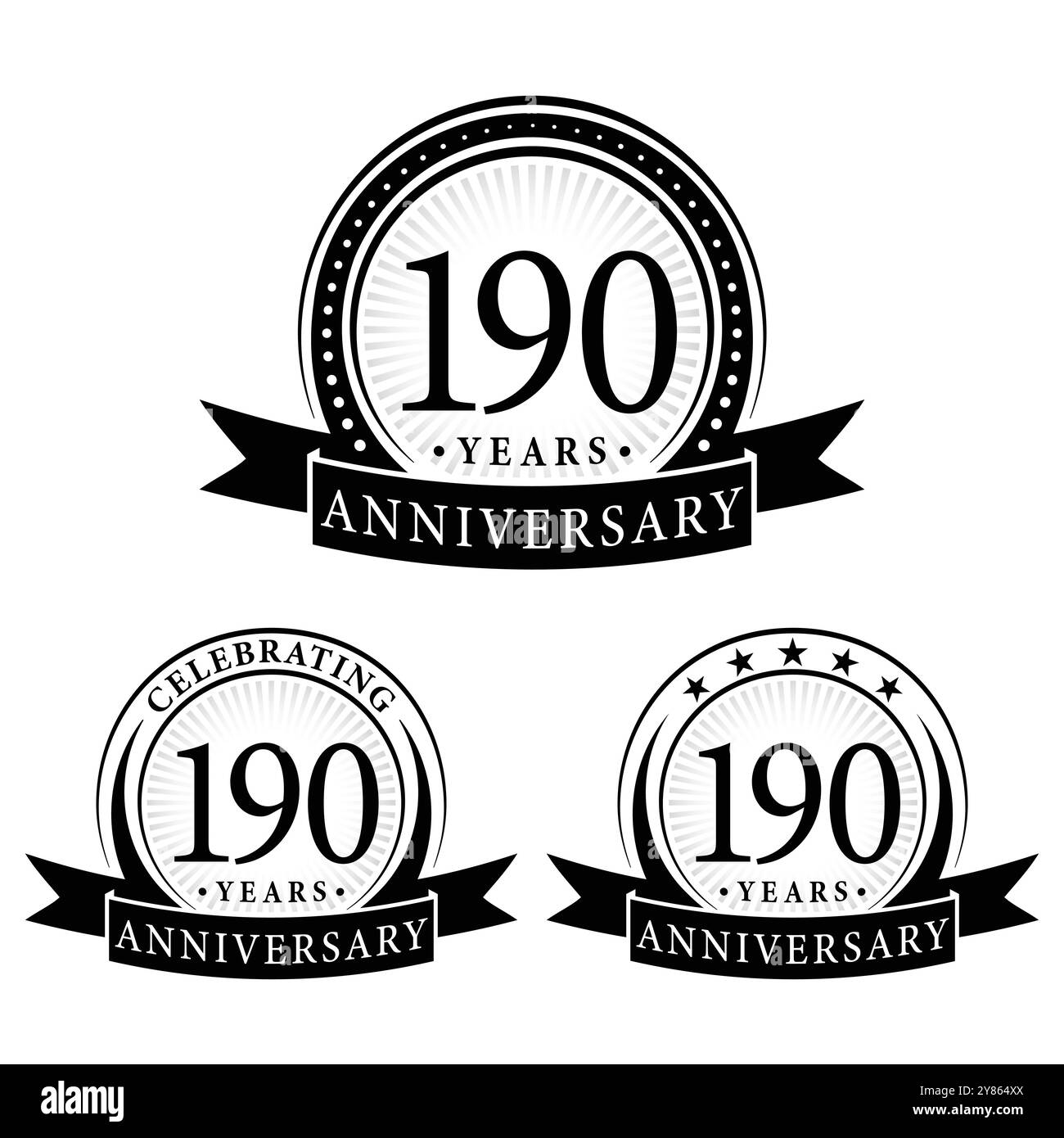 190 years anniversary logo collections. Set of 190th Anniversary ...