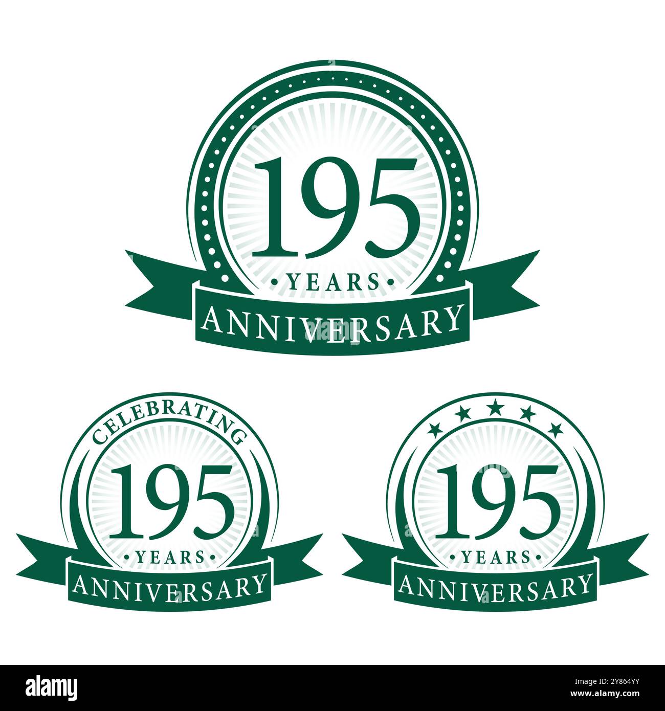 195 years anniversary logo collections. Set of 195th Anniversary ...