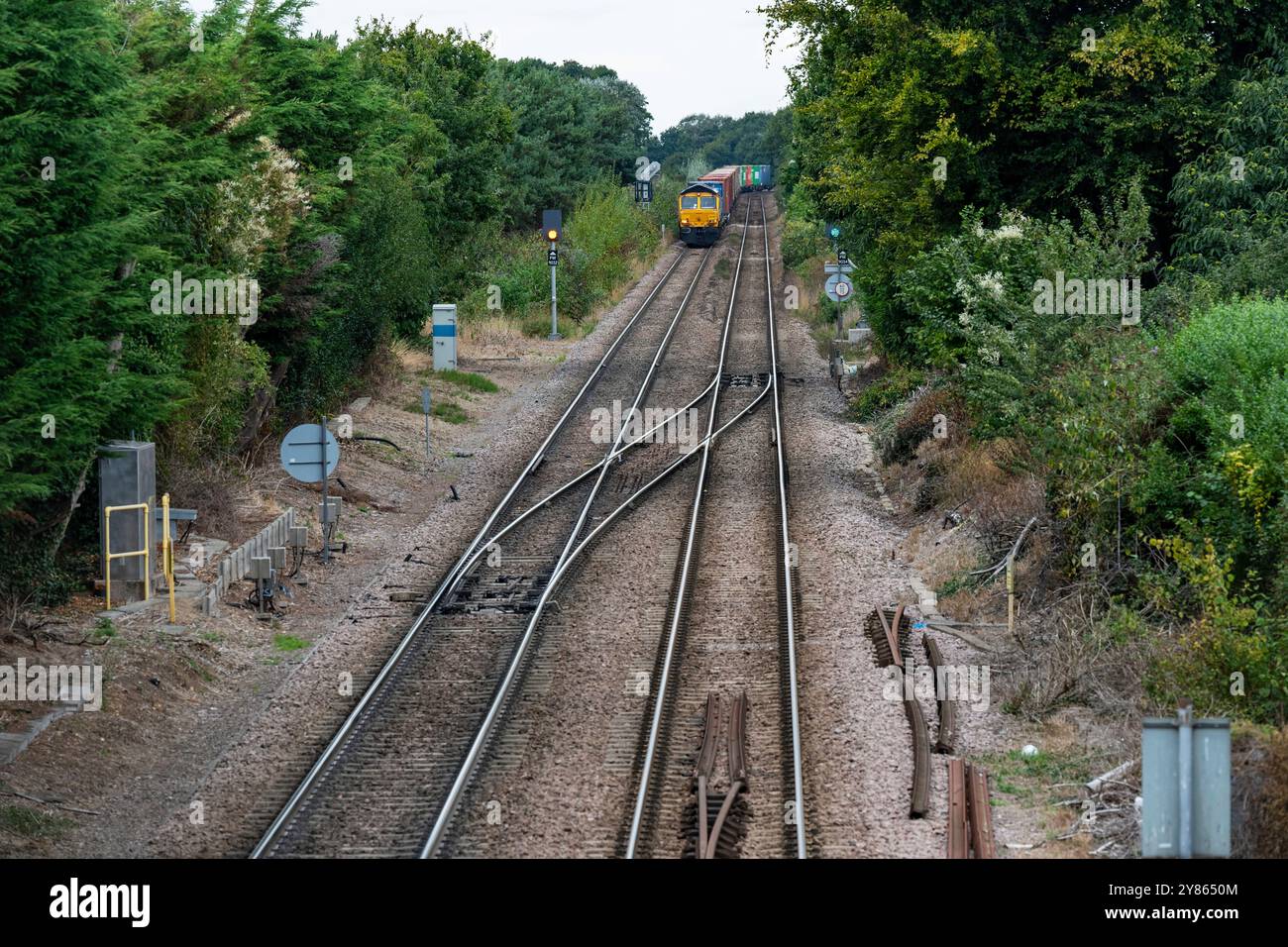 Double section of track on the single branch line between Ipswich and ...