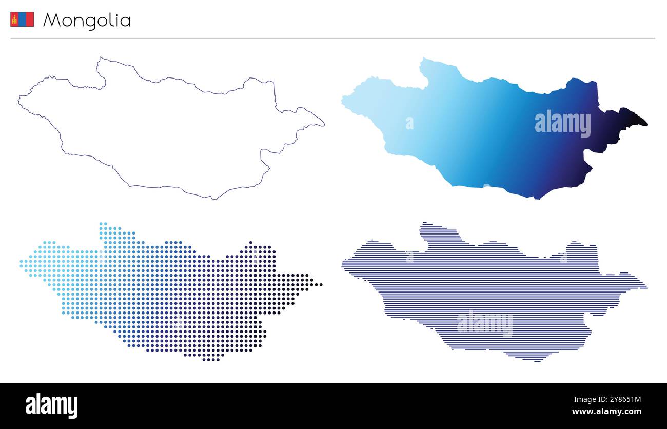 Mongolia vector outline map hi-res stock photography and images - Alamy