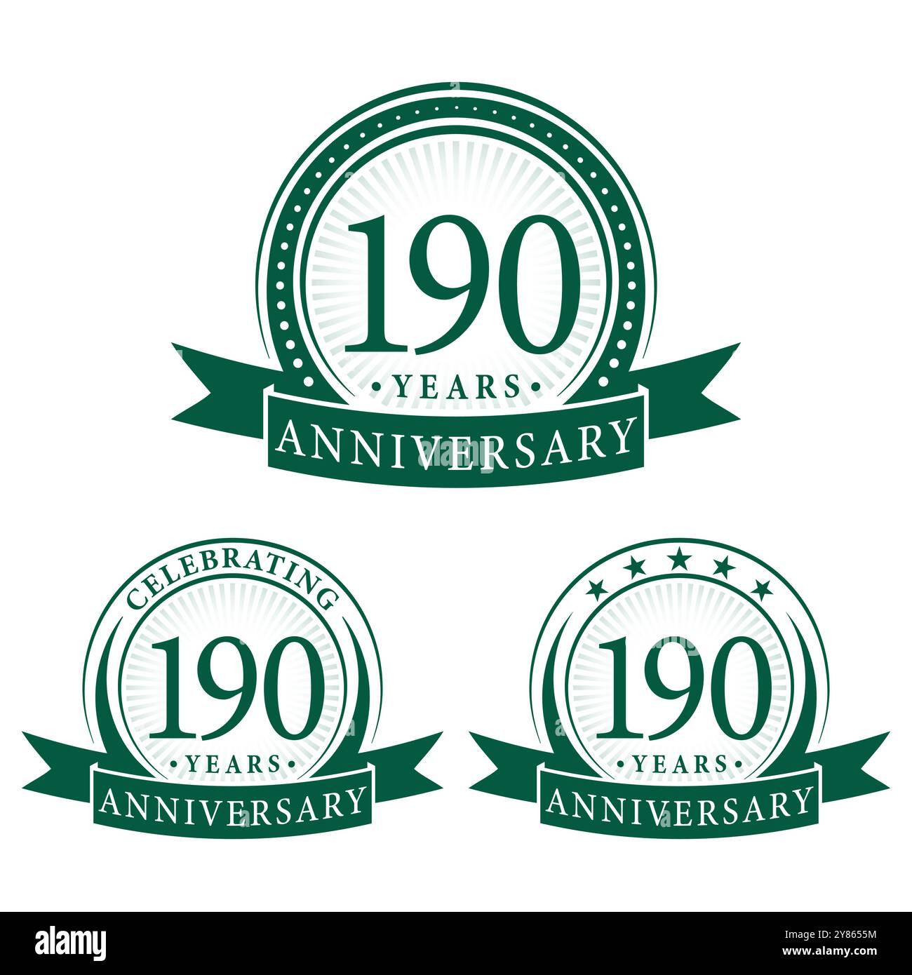 190 years anniversary logo collections. Set of 190th Anniversary ...