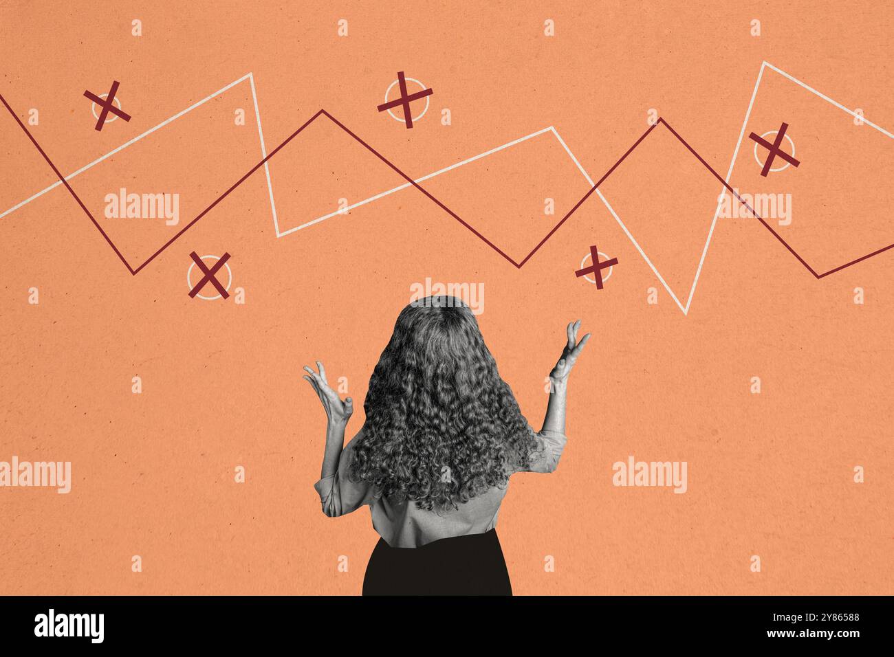 Composite photo collage of irritated schoolgirl stand back receive bad ...