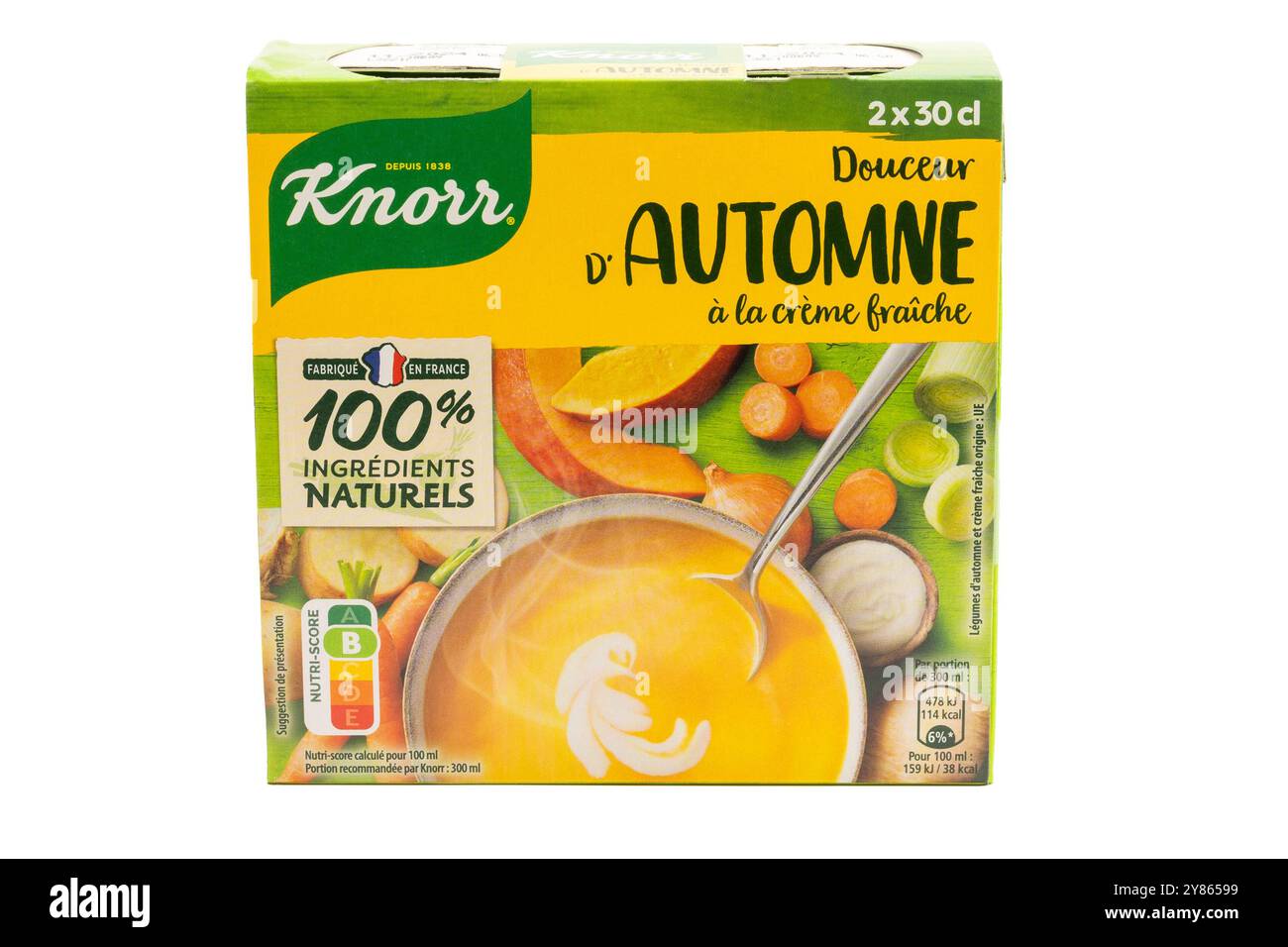Knorr brand autumn sweetness soup bricks, isolated on a white ...