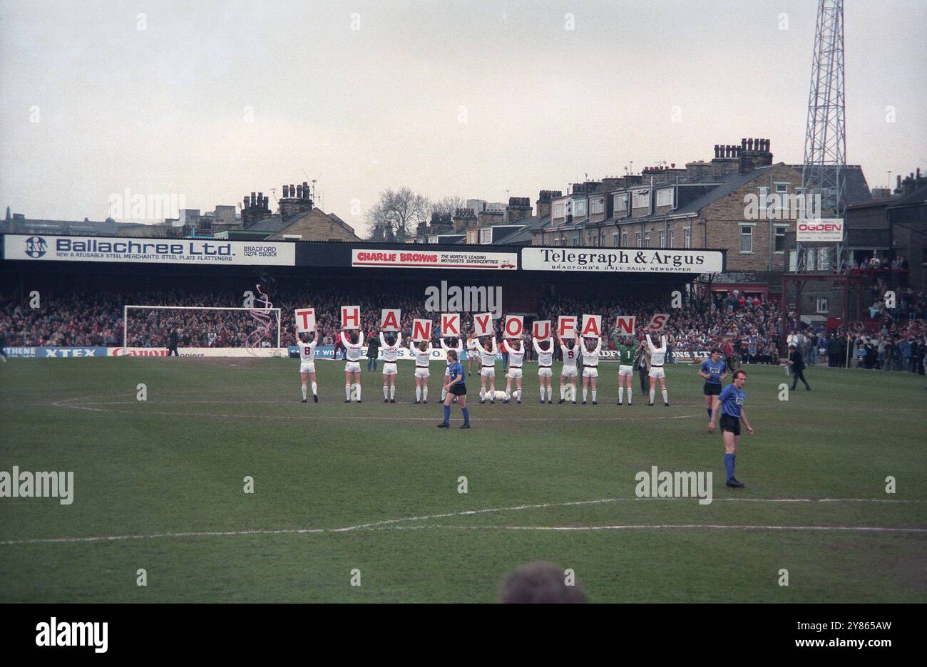 Bradford City Football Club Fire Disaster 11 May 1985 Stock Photo - Alamy