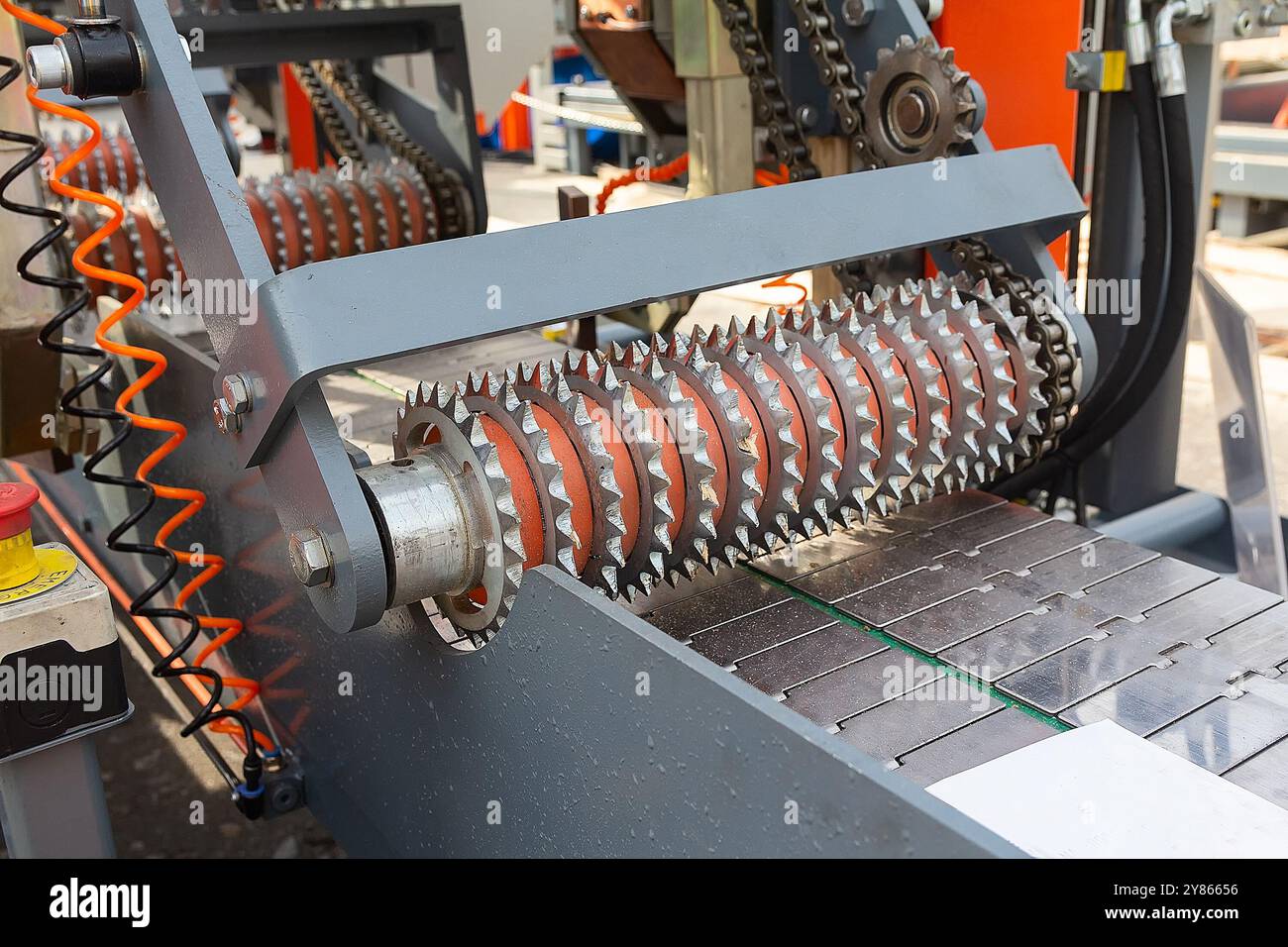 Band sawmill at a timber processing plant. Industry Stock Photo - Alamy