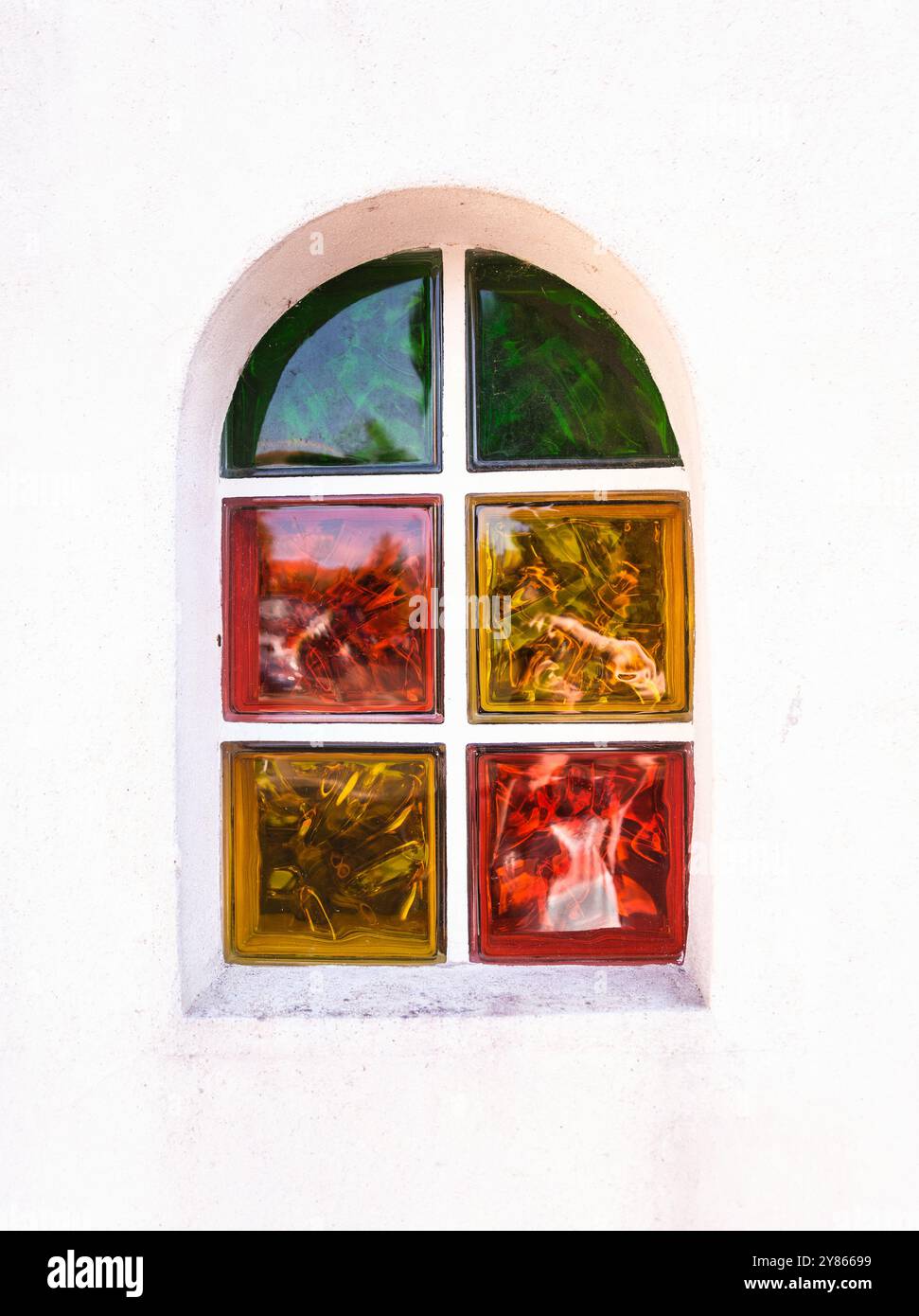 Window with colorful glasses modern design for art gallery and church ...