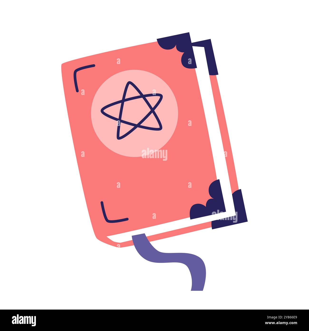 Magic spell book. Cute Halloween element. Vector illustration in flat ...