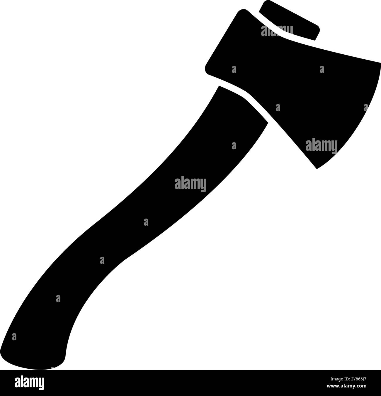 Black vector icon of an axe with a curved handle, perfect for woodwork ...