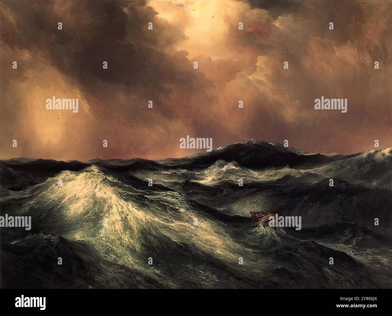 thomas moran - The Angry Sea Stock Photo - Alamy