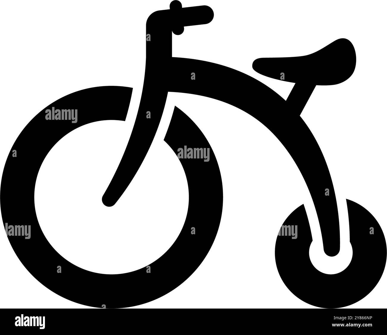 Simplified black child bicycle icon, perfect for design, graphic ...