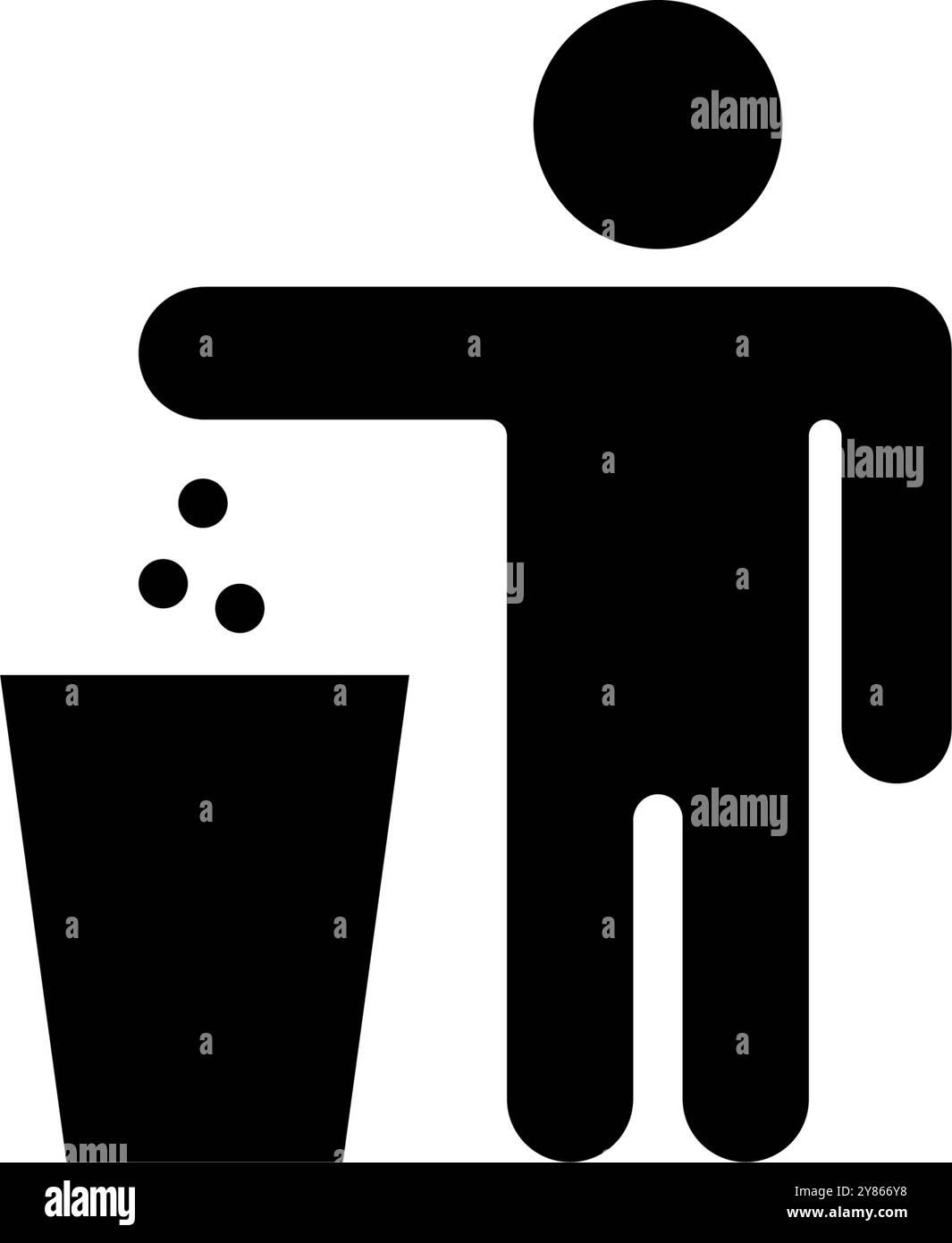 Simple and clean vector icon of a person disposing waste in a bin Stock ...