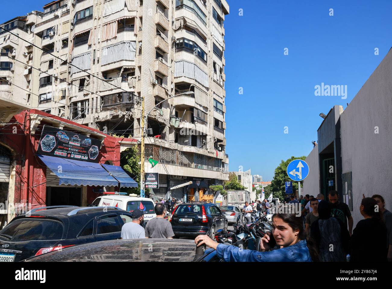 Sylvain Rostaing / Le Pictorium - Beirut on October 3 after a night of ...