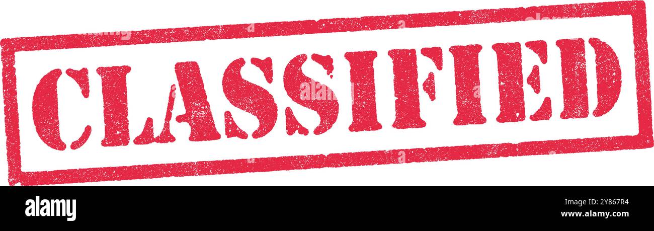 Vector illustration of the word Classified in red ink stamp Stock ...