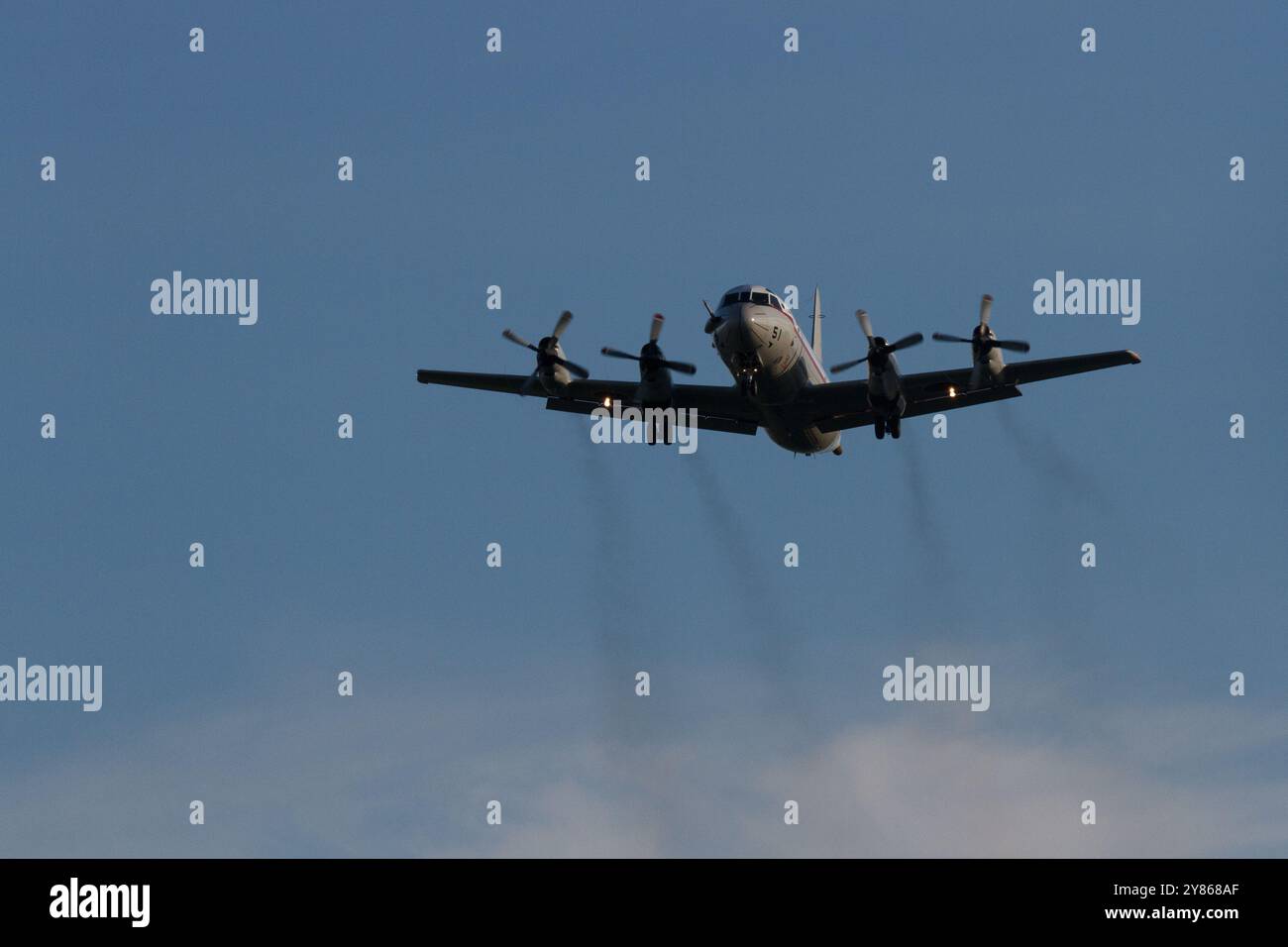 A Lockheed UP-3C Orion Maritime reconnaissance aircraft with the ...