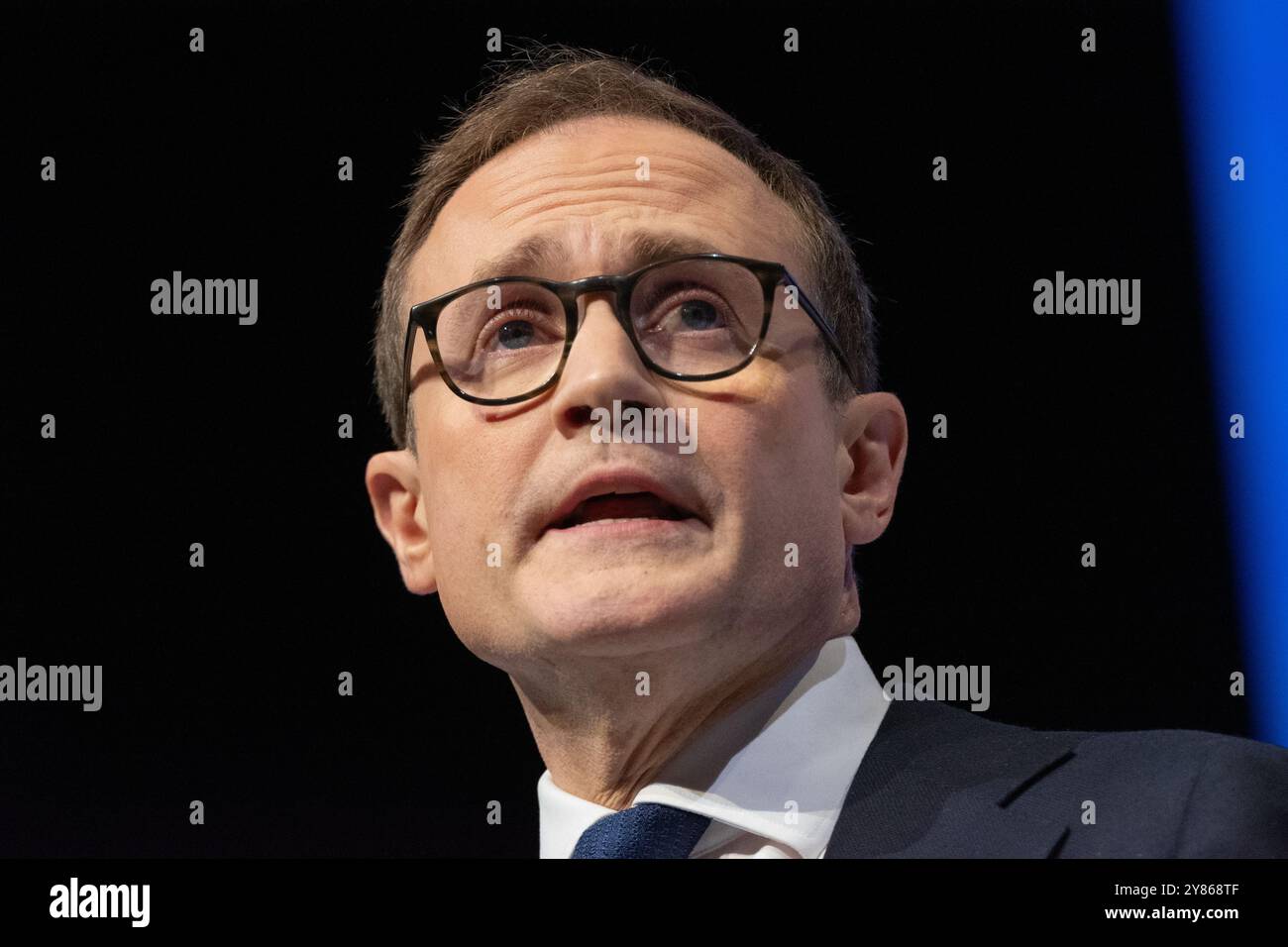 Tom Tugendhat. Final leaders speeches Conservative conference ICC ...