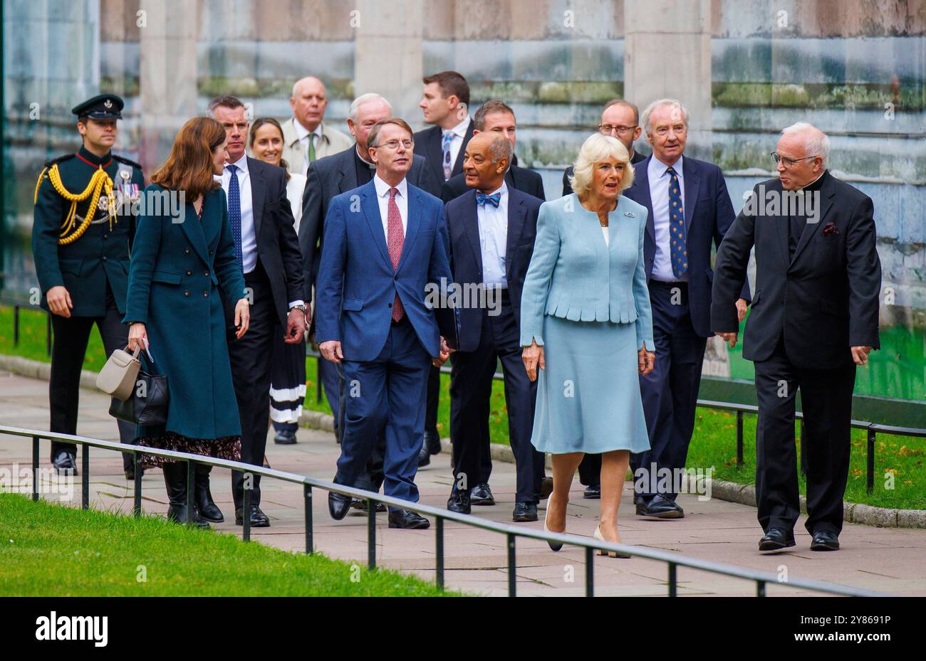 London, UK. 3rd Oct, 2024. Queen visits Sacristy project at Westminster ...
