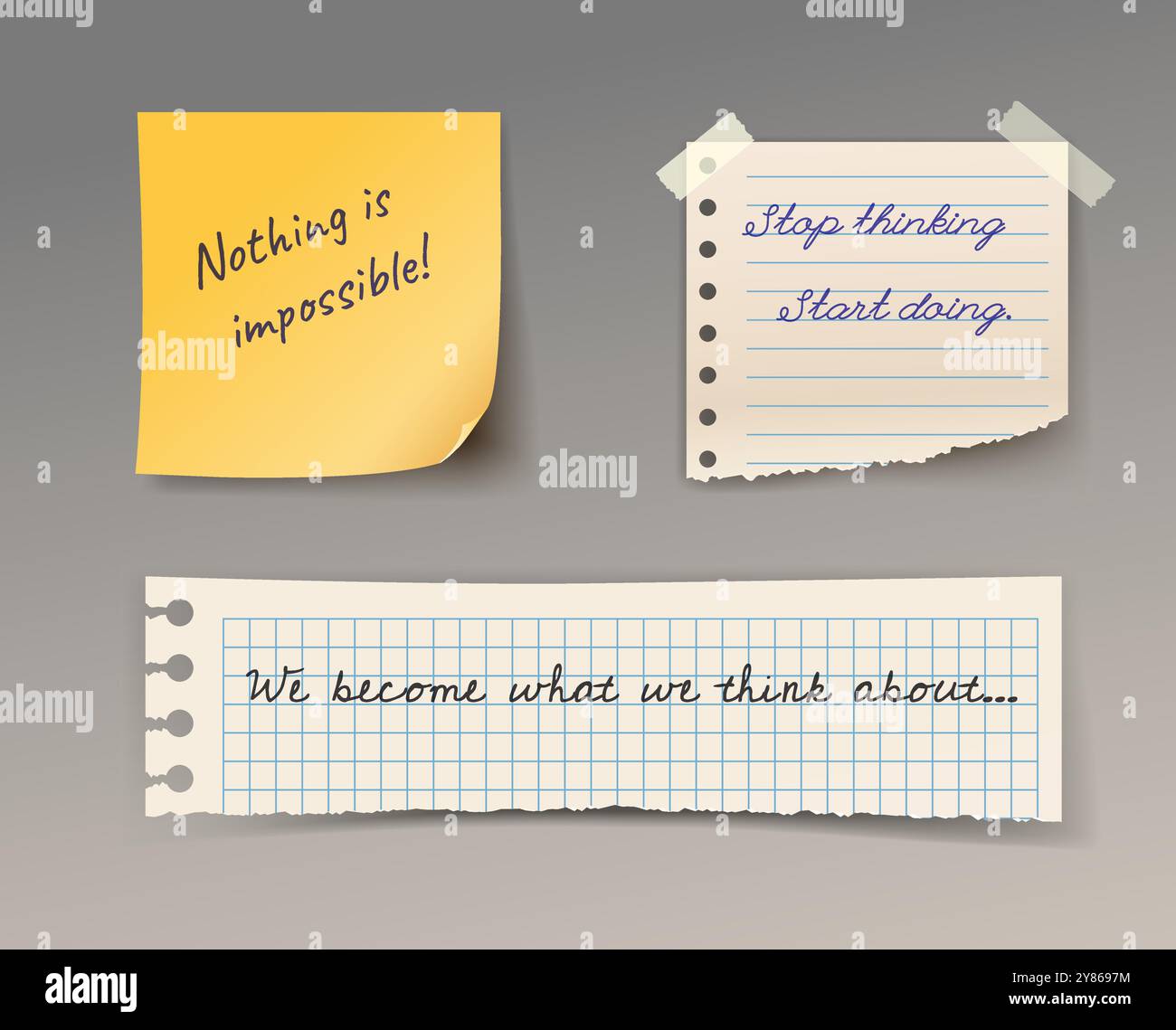 Set of notes. To do lists. Planning and organizing effective work ...