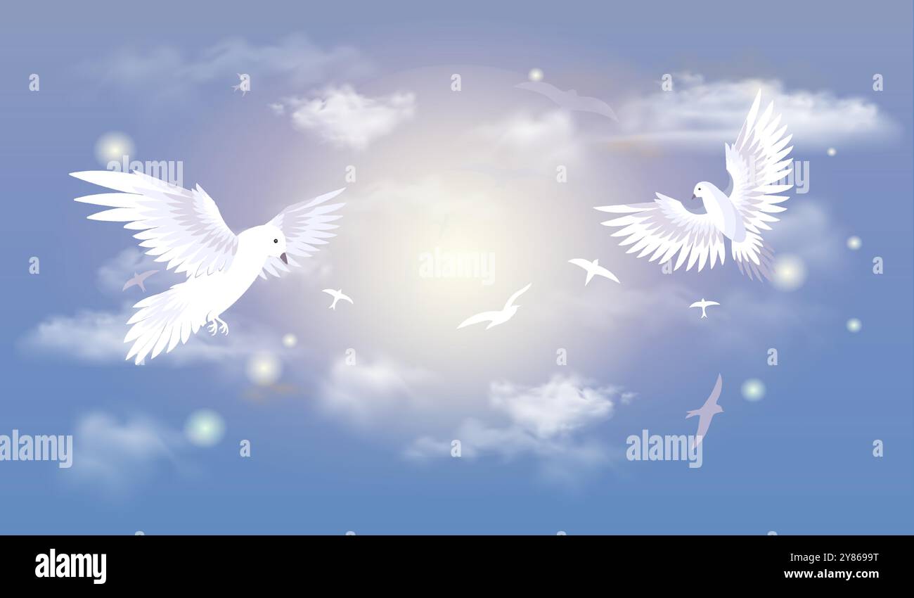 Pentecost holy spirit background. Burning bright dove. Traditional ...